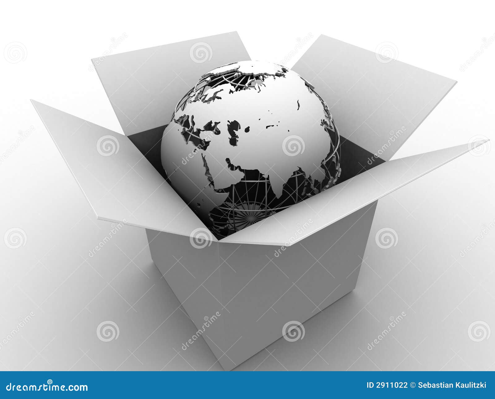 Globe in a box stock illustration. Illustration of dimensional - 2911022