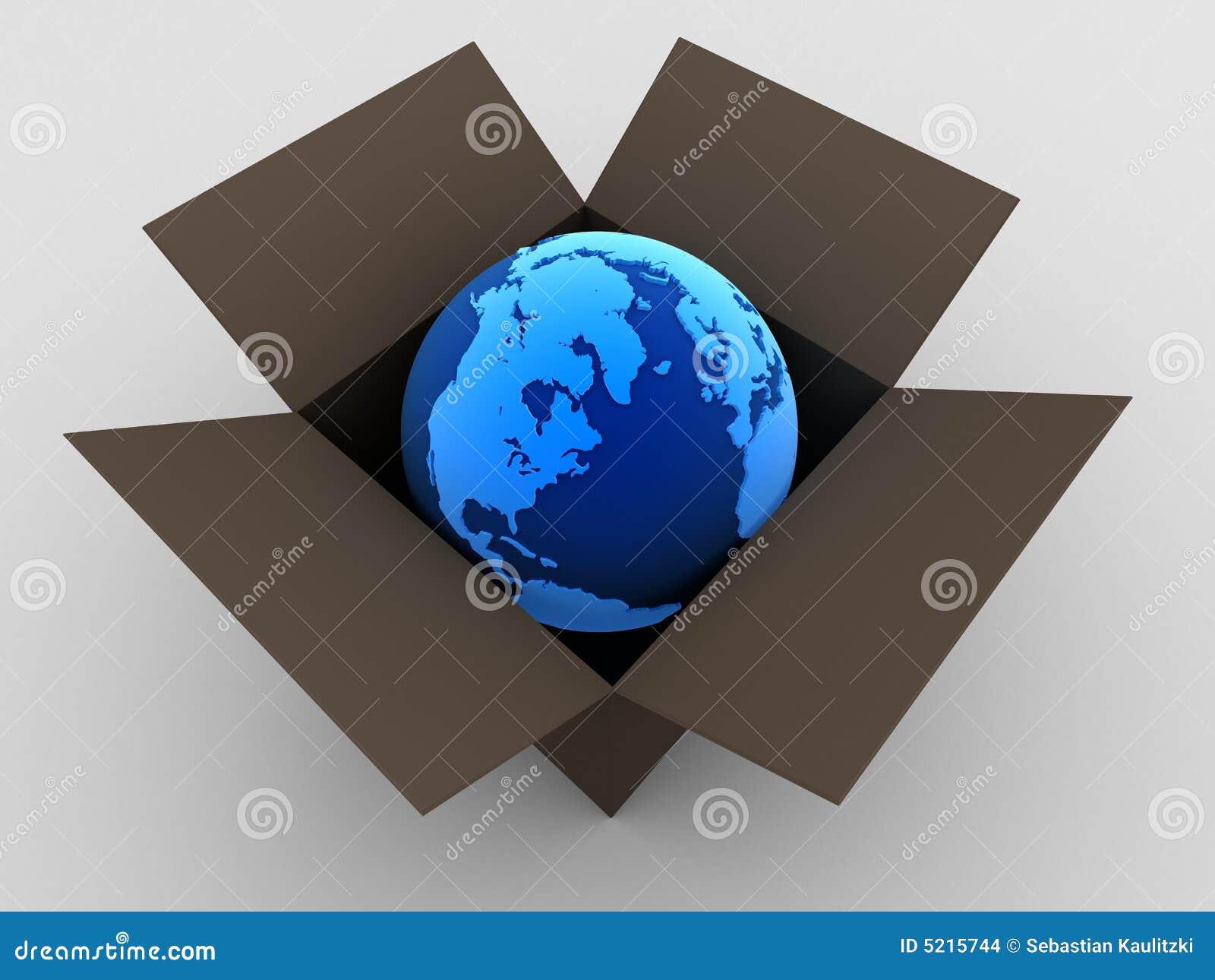 Globe in a box stock illustration. Illustration of network - 5215744