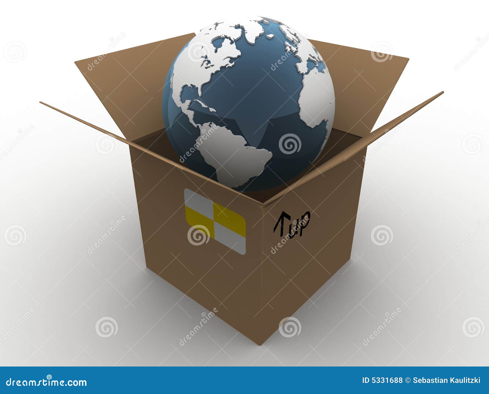 Globe in a box stock illustration. Illustration of global - 5331688