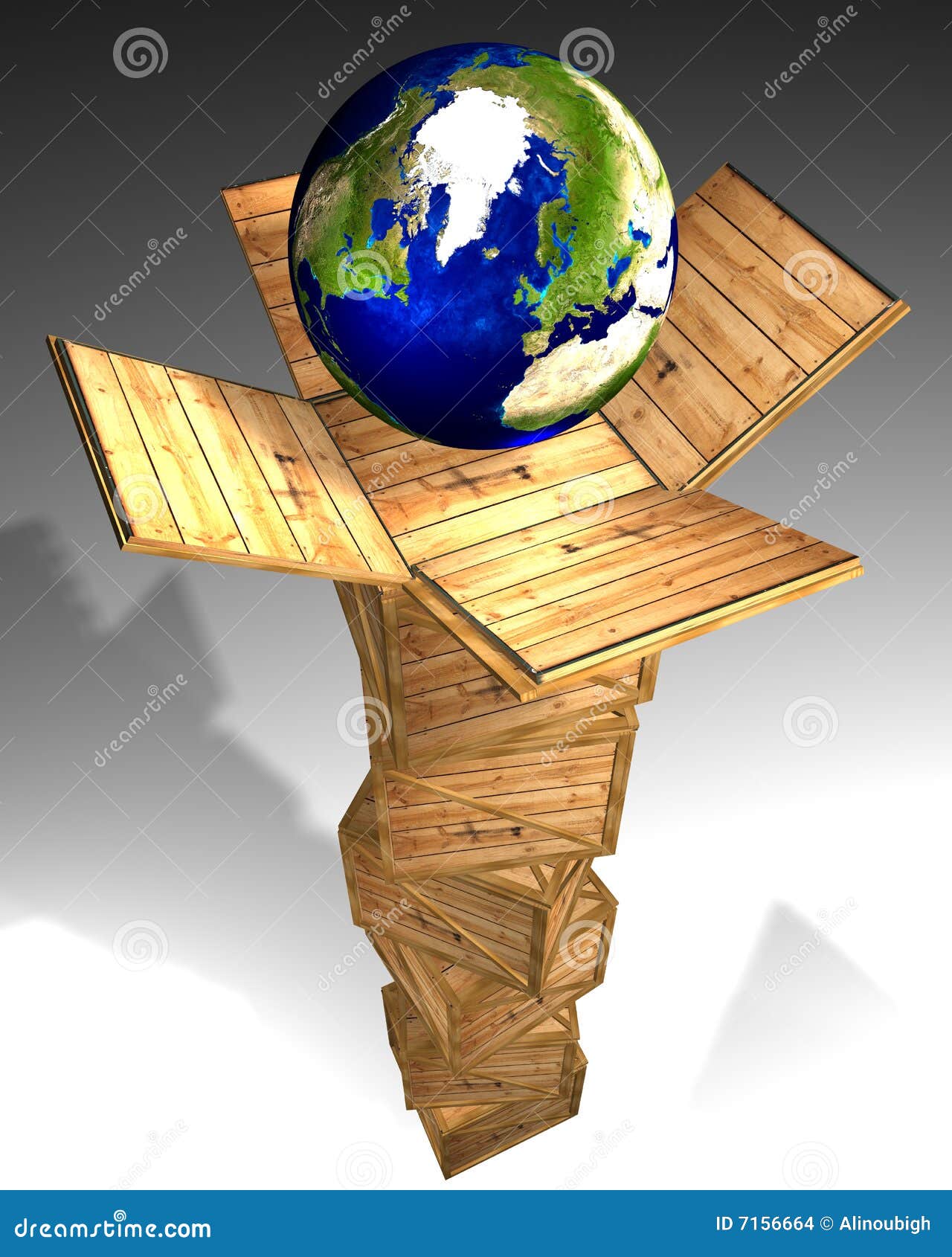 Globe and box stock illustration. Illustration of globes - 7156664