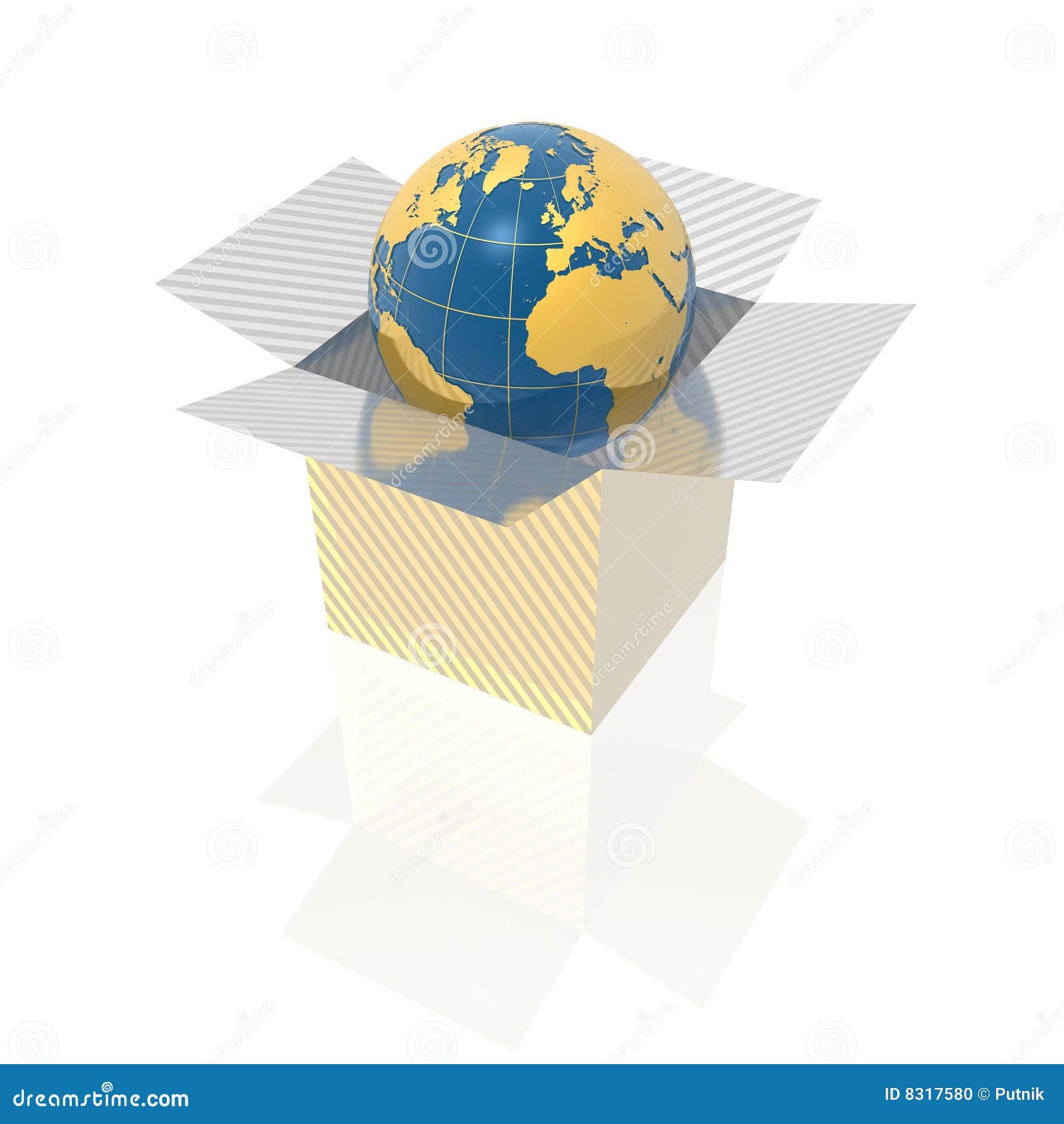 Globe in box stock illustration. Illustration of packing - 8317580