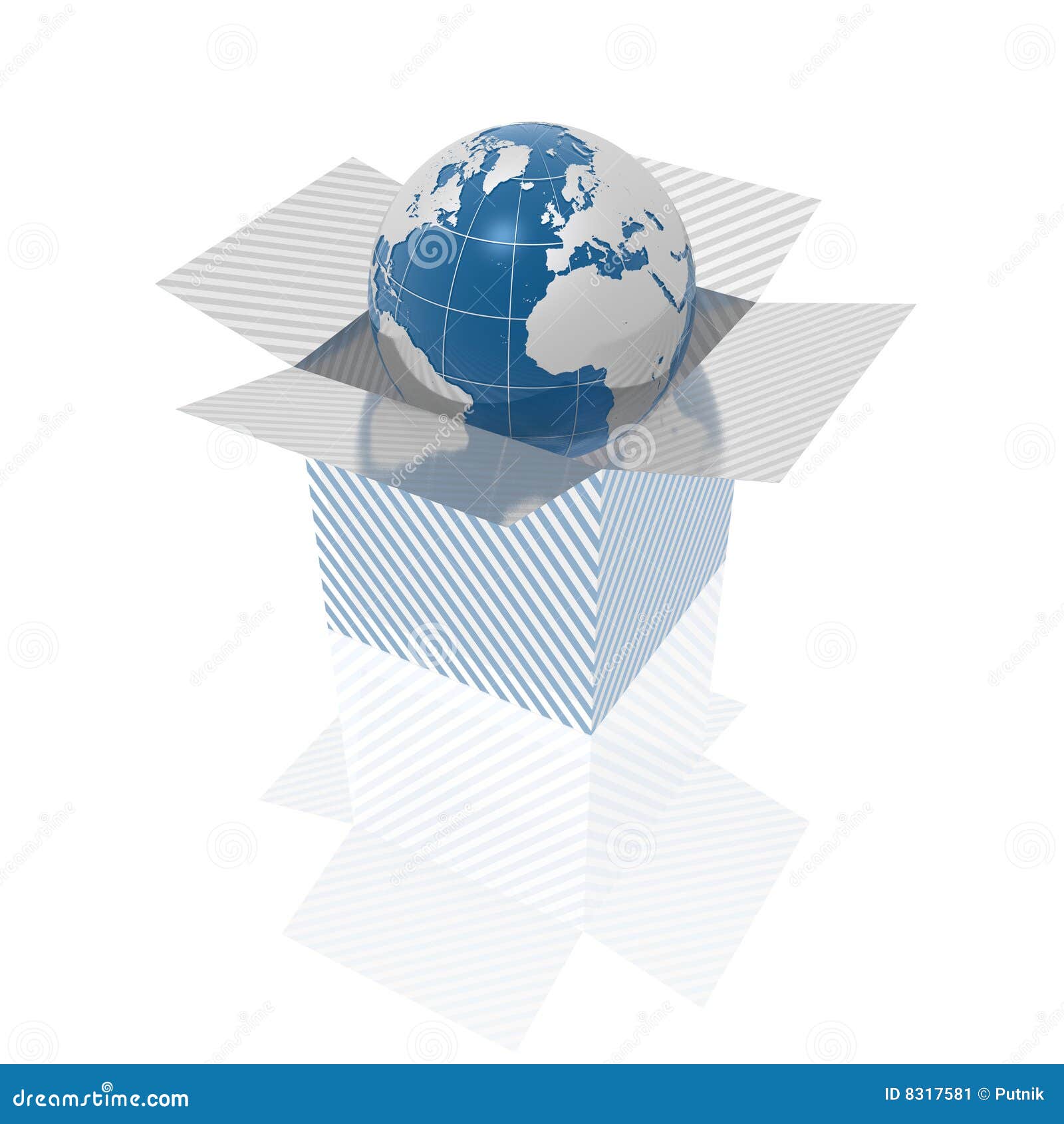 Globe in box stock illustration. Illustration of container - 8317581