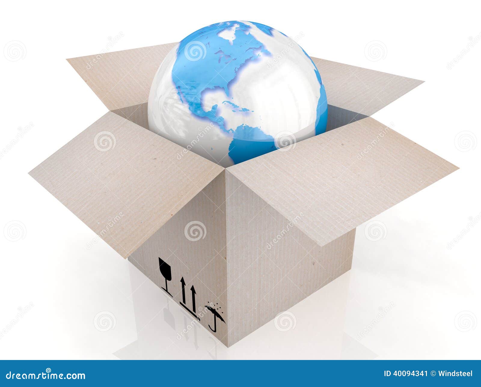 Globe and box. stock illustration. Illustration of conveyance - 40094341
