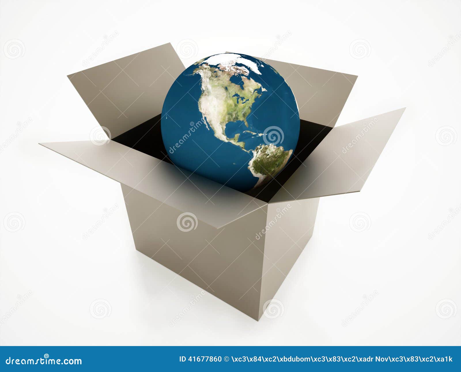 Globe in box isolated stock photo. Image of open, green - 41677860
