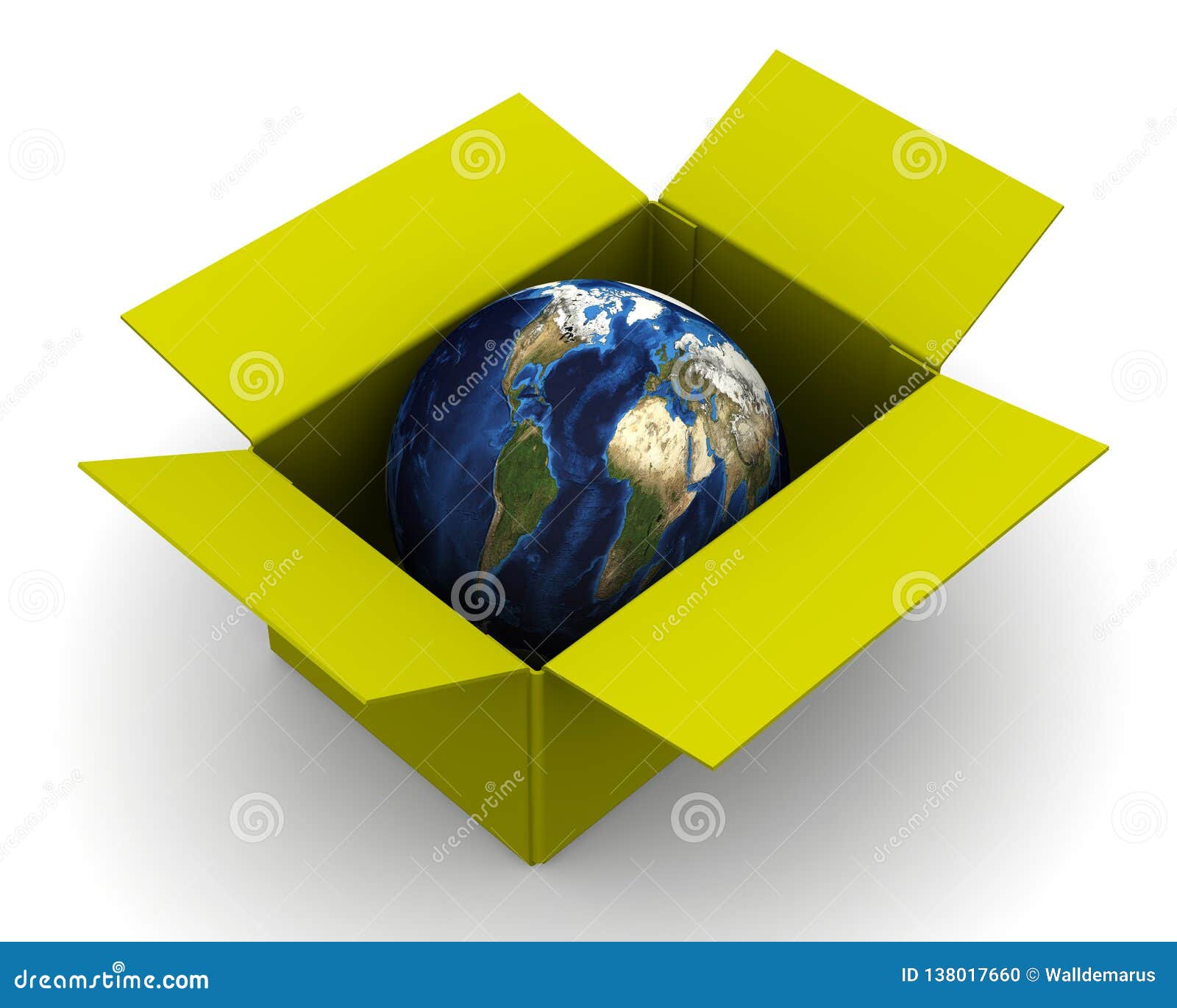 The globe in the box stock illustration. Illustration of isolated ...