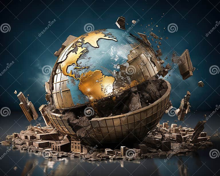 The Globe Breaking Concept is an Earthquake Concept. Stock Illustration ... The Globe Breaking Concept is an Earthquake Concept. Stock Illustration ...