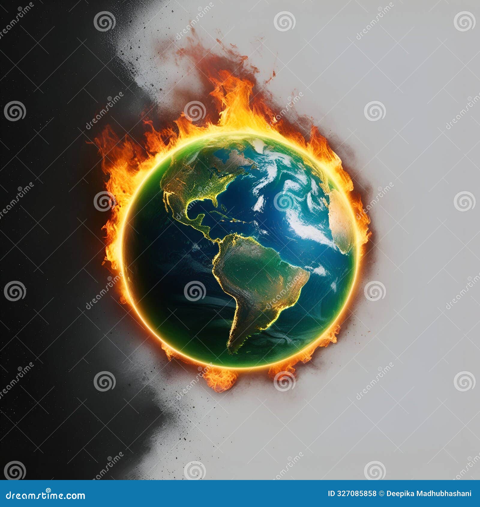 Globe Burning, Earth with Fire, Global Warming Problem Concept, Social ...