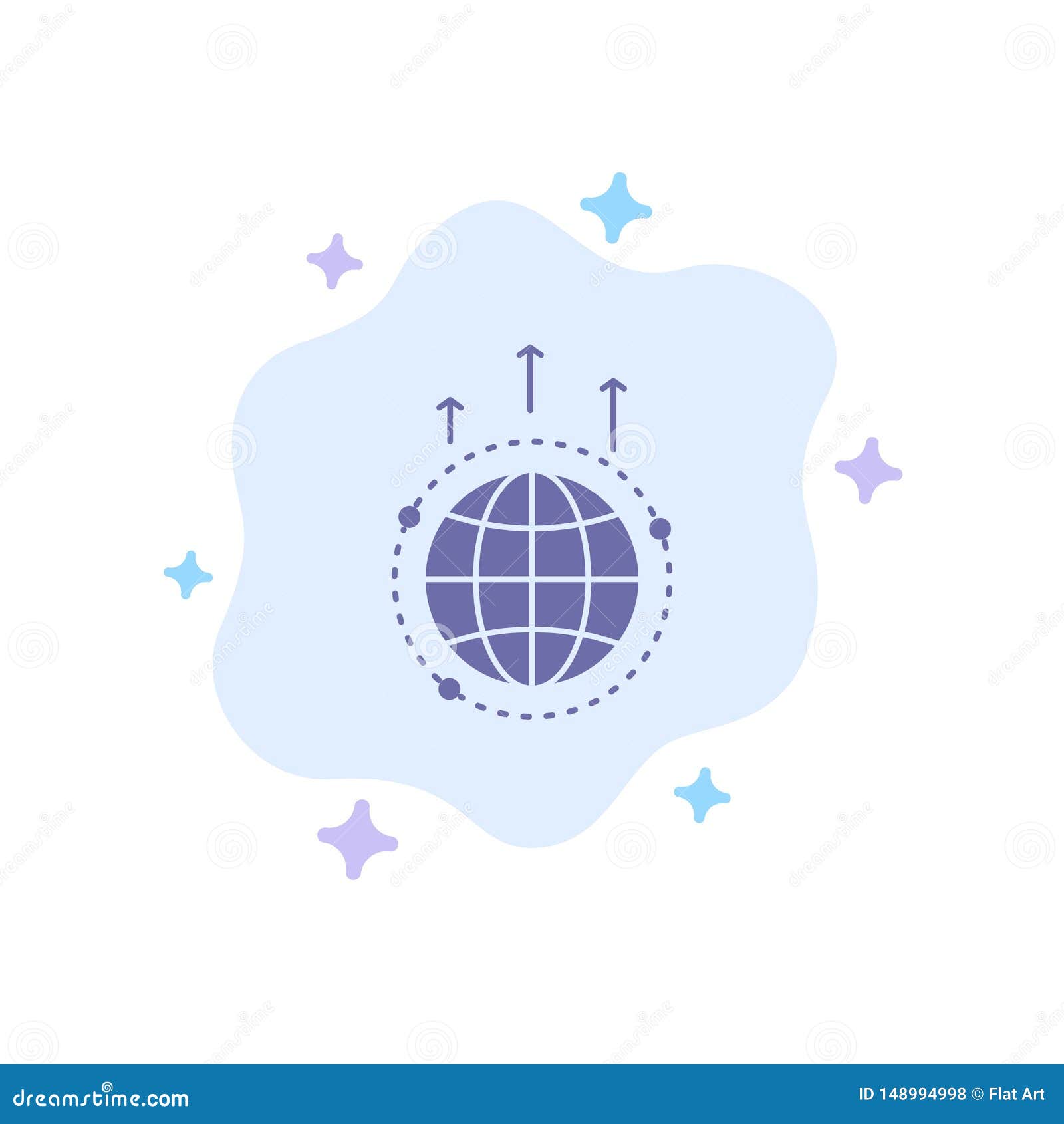 Globe, Business, Communication, Connection, Global, World Blue Icon on ...