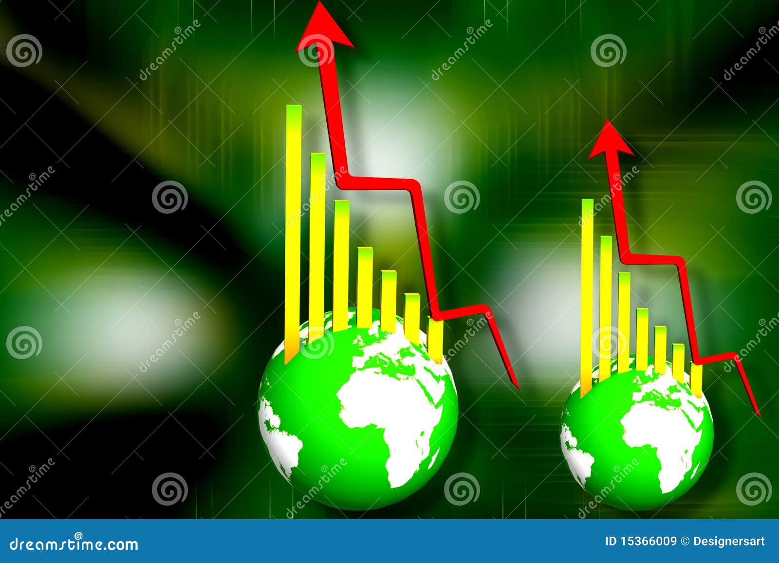 Globe and Business graph stock illustration. Illustration of sphere ...