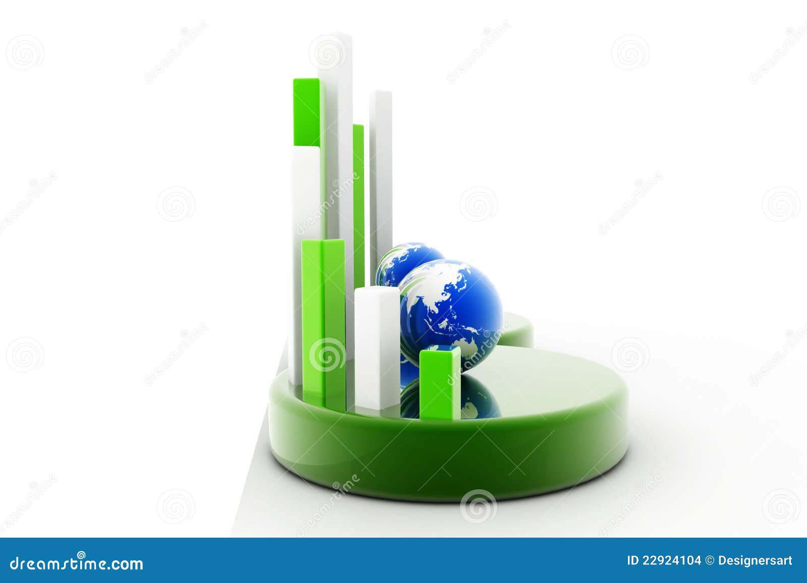 Globe and Business graph stock illustration. Illustration of world ...