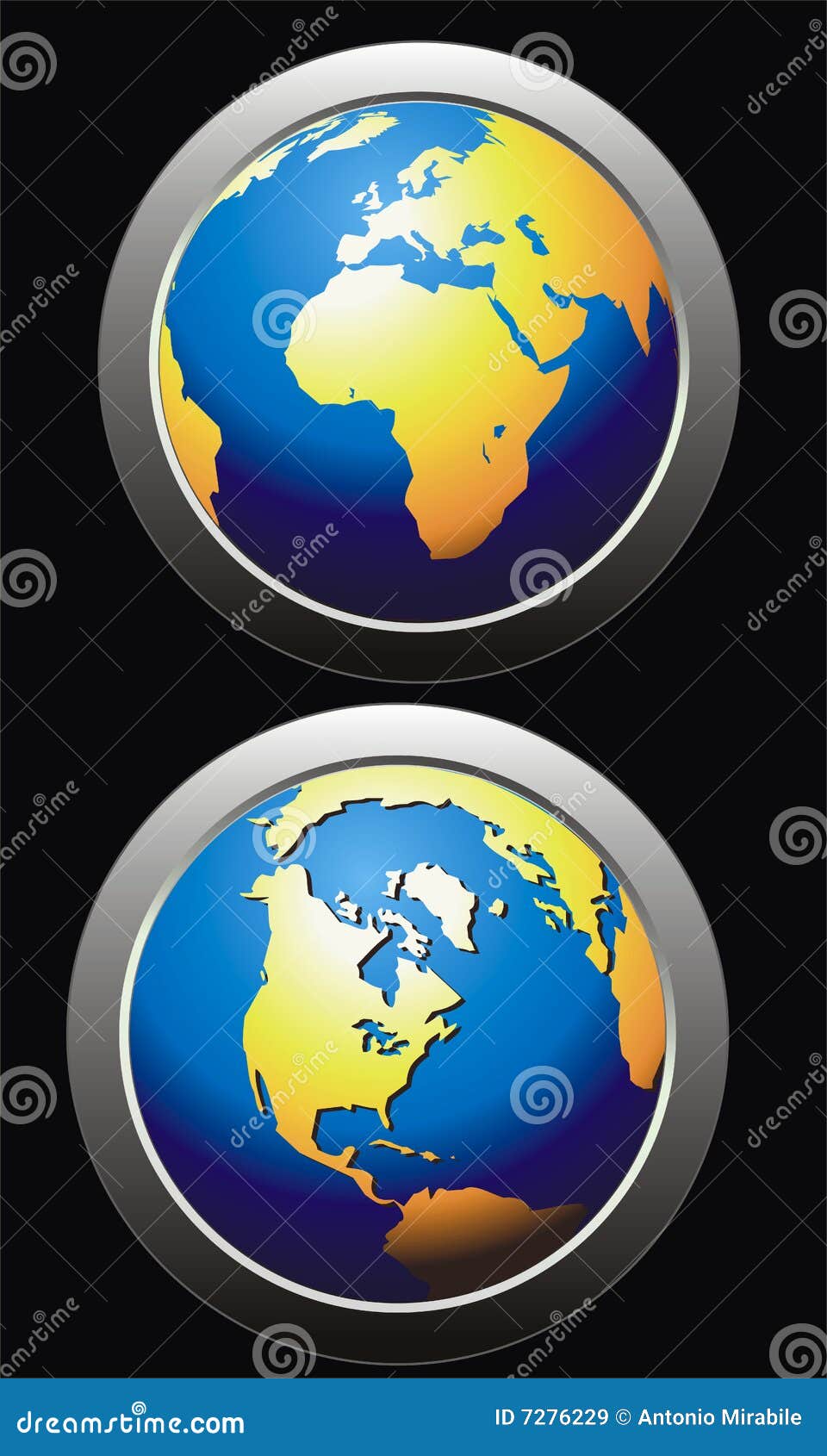 Globe button stock vector. Illustration of europe, element - 7276229