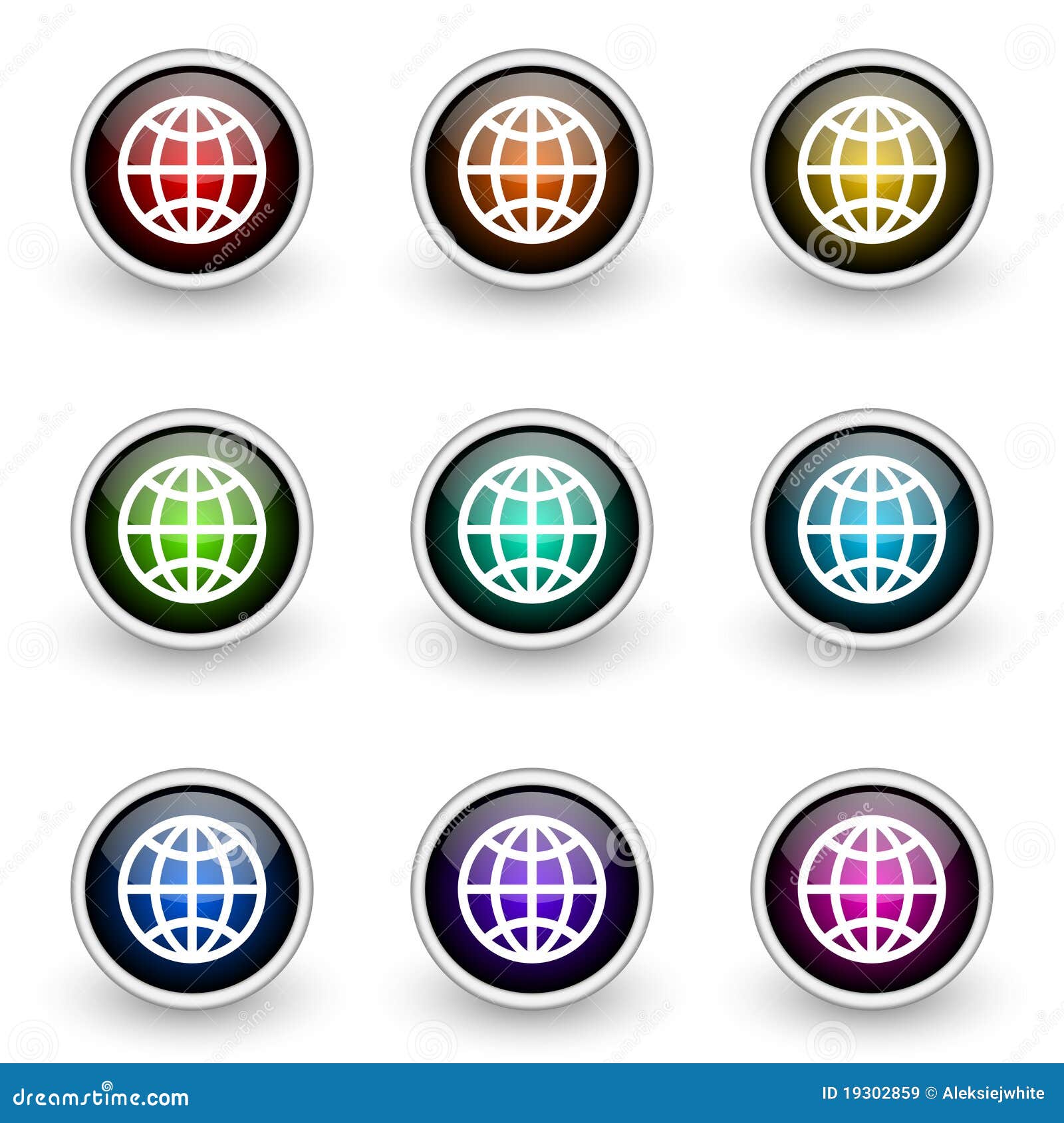 Globe button set stock illustration. Illustration of business - 19302859