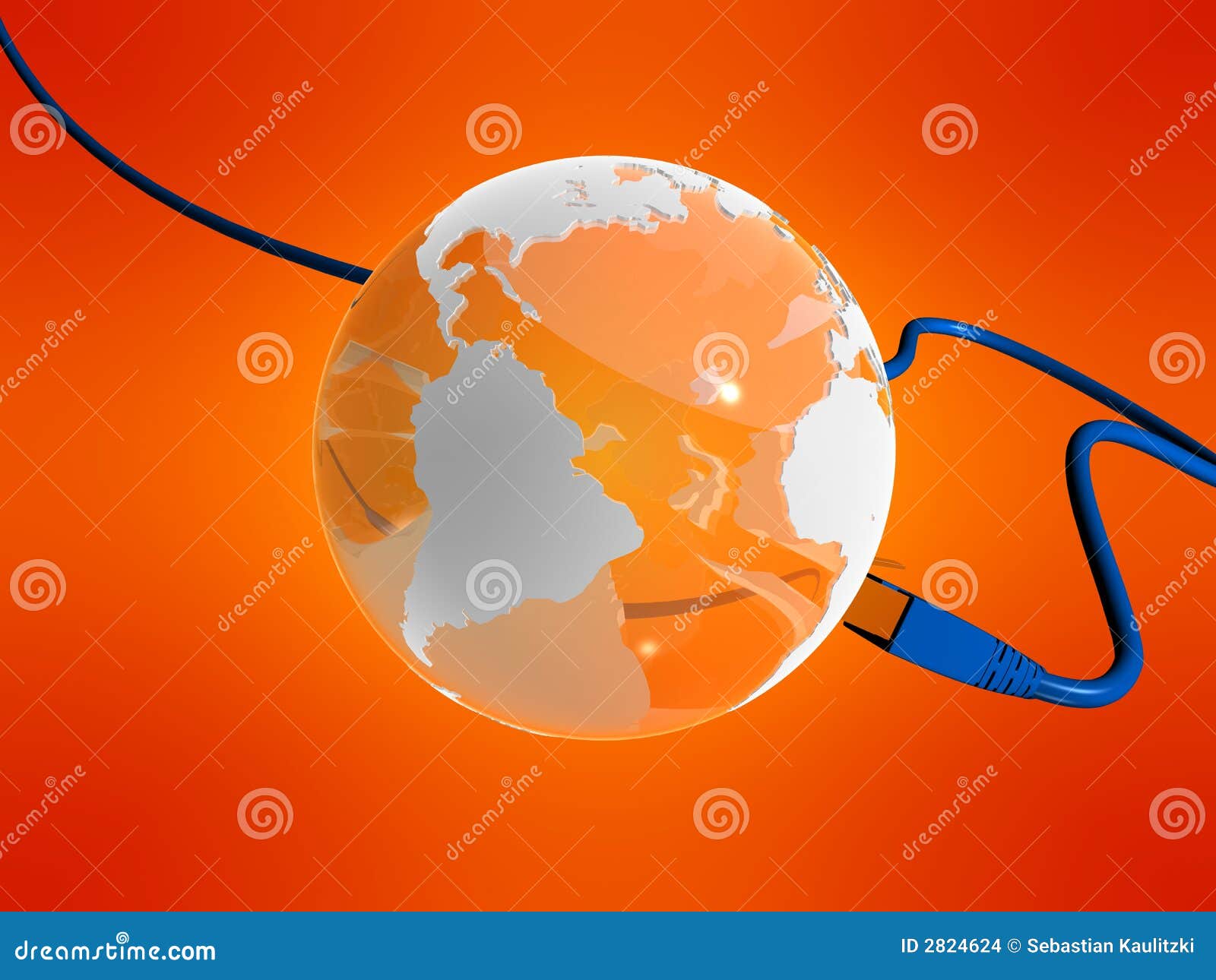 Globe and cable stock illustration. Illustration of montage - 2824624