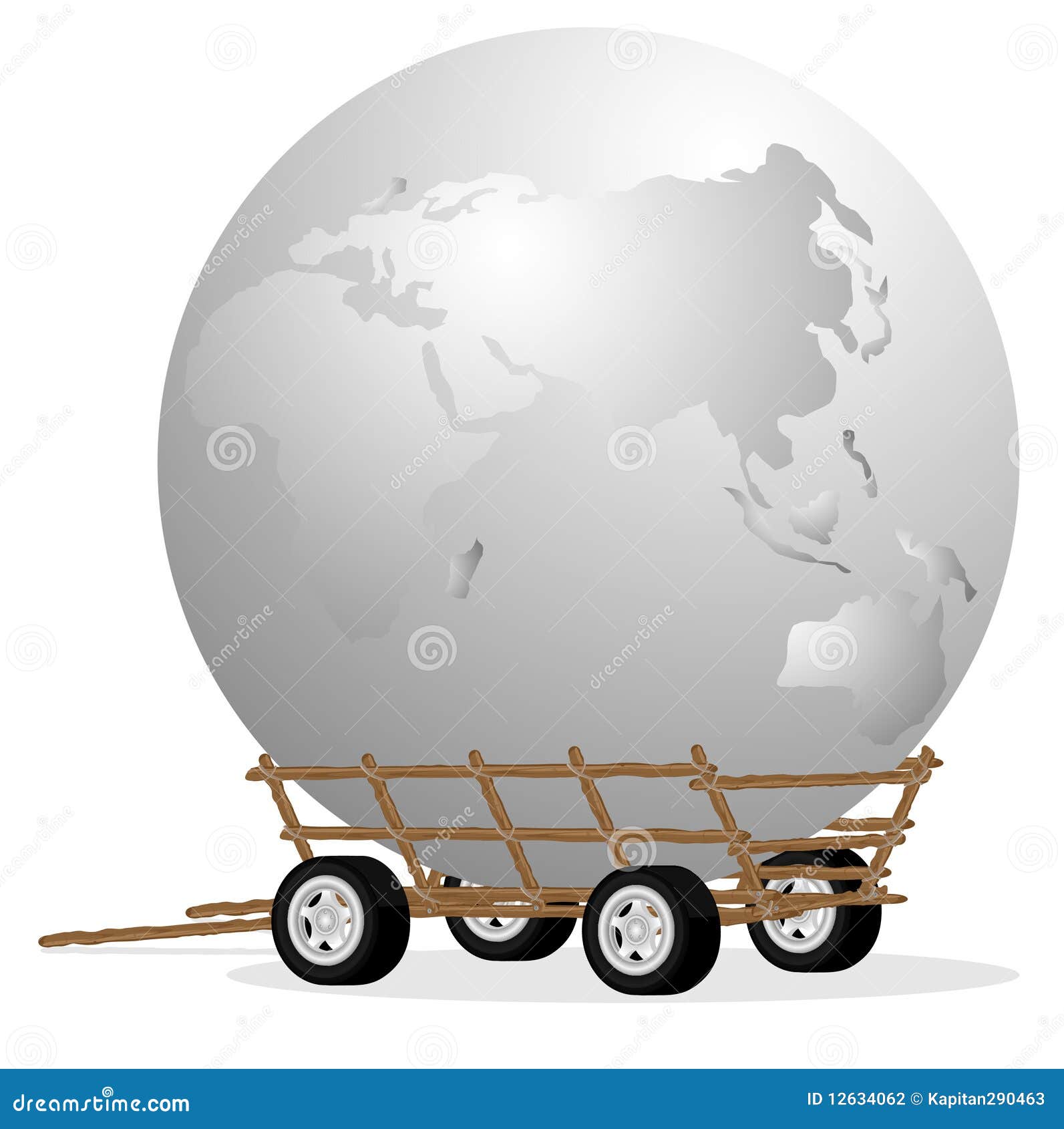 The globe in cart stock vector. Illustration of rural - 12634062