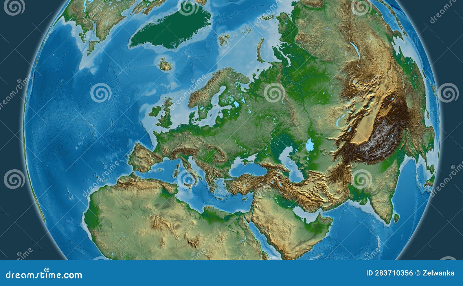 Globe Centered on Belarus. Physical Map Stock Illustration ...
