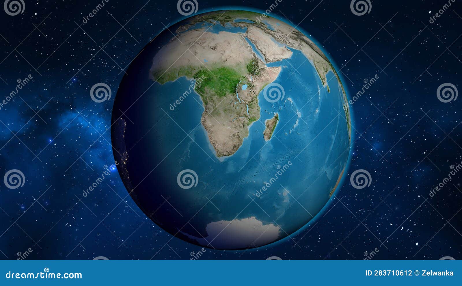 Globe Centered on Botswana. Satellite Map Stock Illustration ...