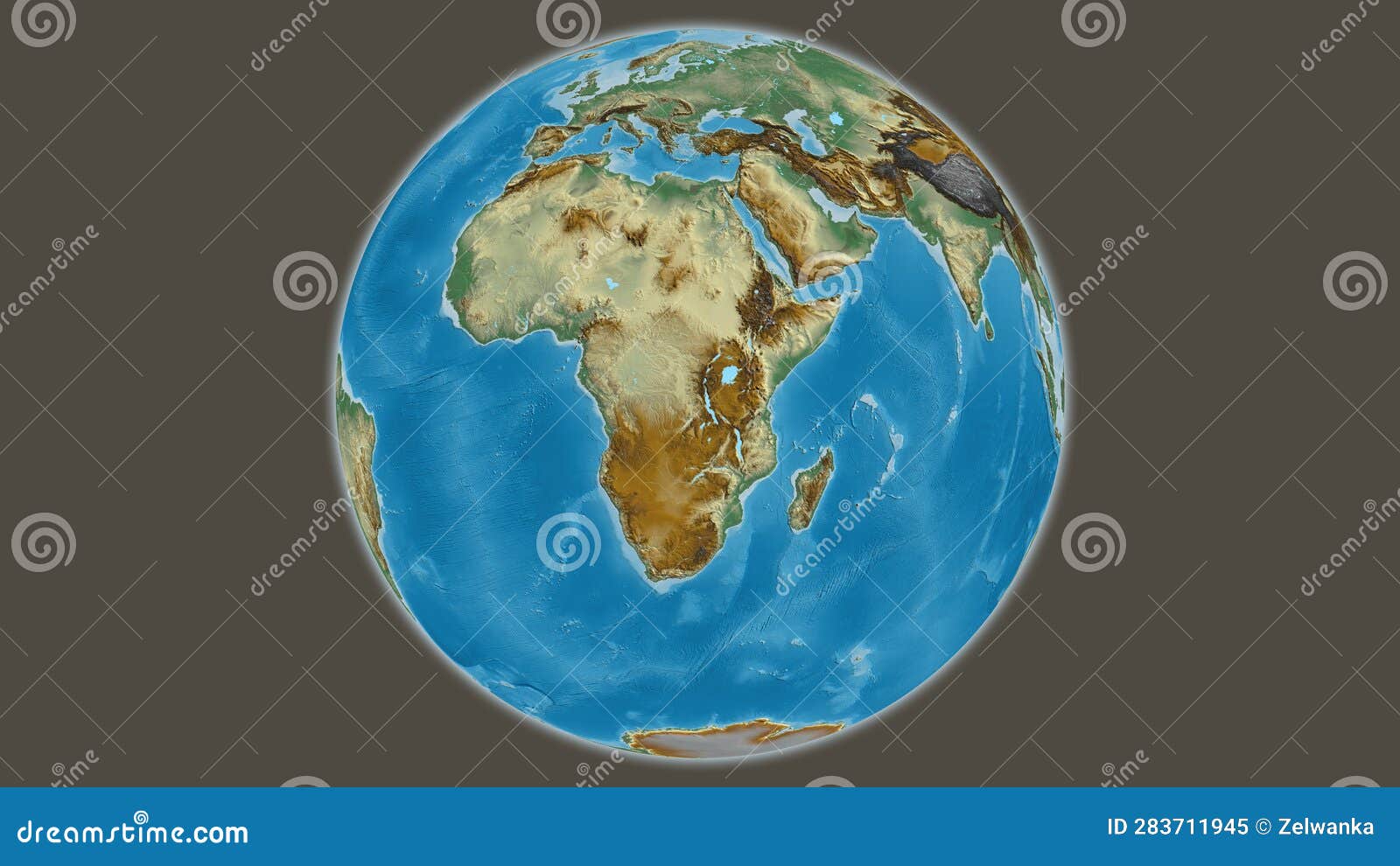 Globe Centered on Democratic Republic of the Congo. Relief Map Stock ...