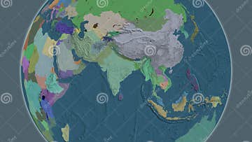 Globe Centered on India. Administrative Map Stock Illustration ...