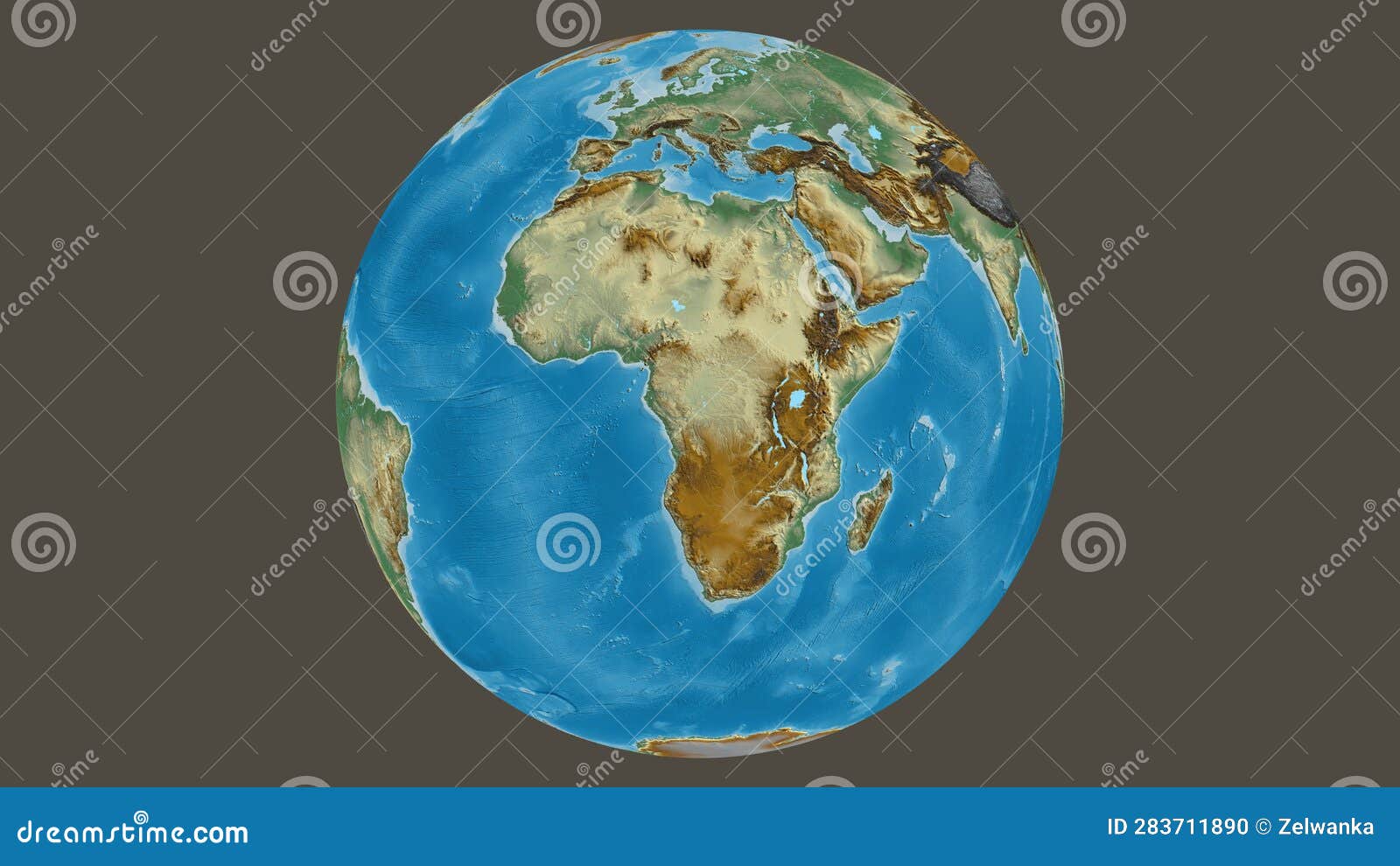Globe Centered on Republic of the Congo. Relief Map Stock Illustration ...