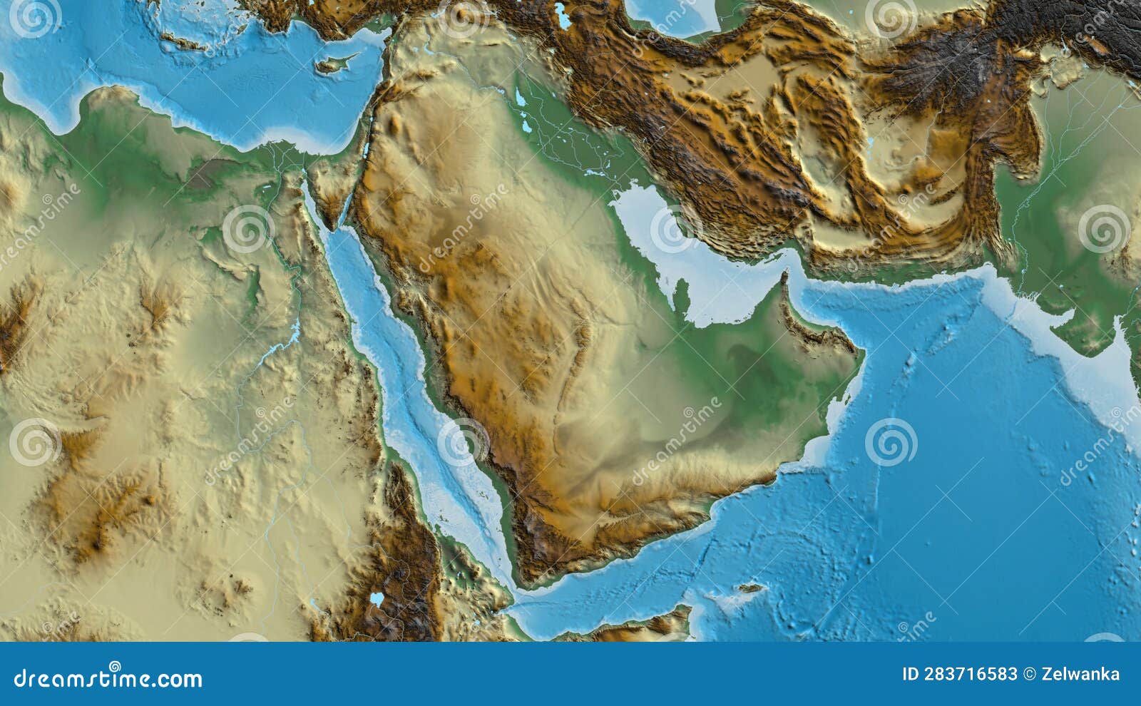 Globe Centered on Saudi Arabia Neighborhood. Relief Map Stock ...
