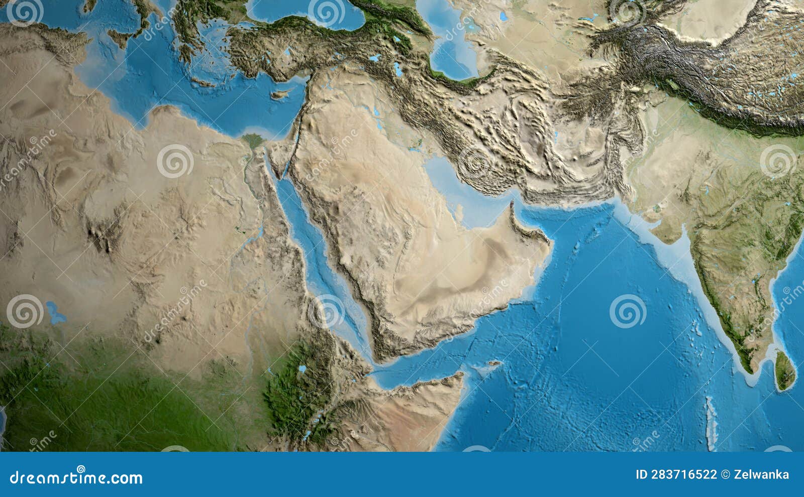Globe Centered on Saudi Arabia. Satellite Map Stock Illustration ...