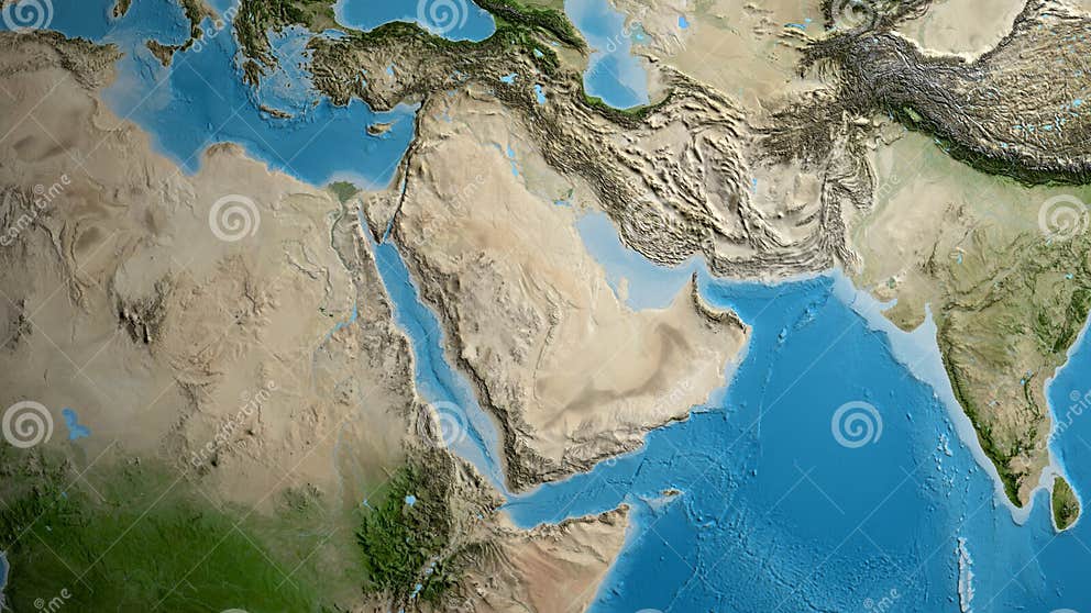 Globe Centered on Saudi Arabia. Satellite Map Stock Illustration ...
