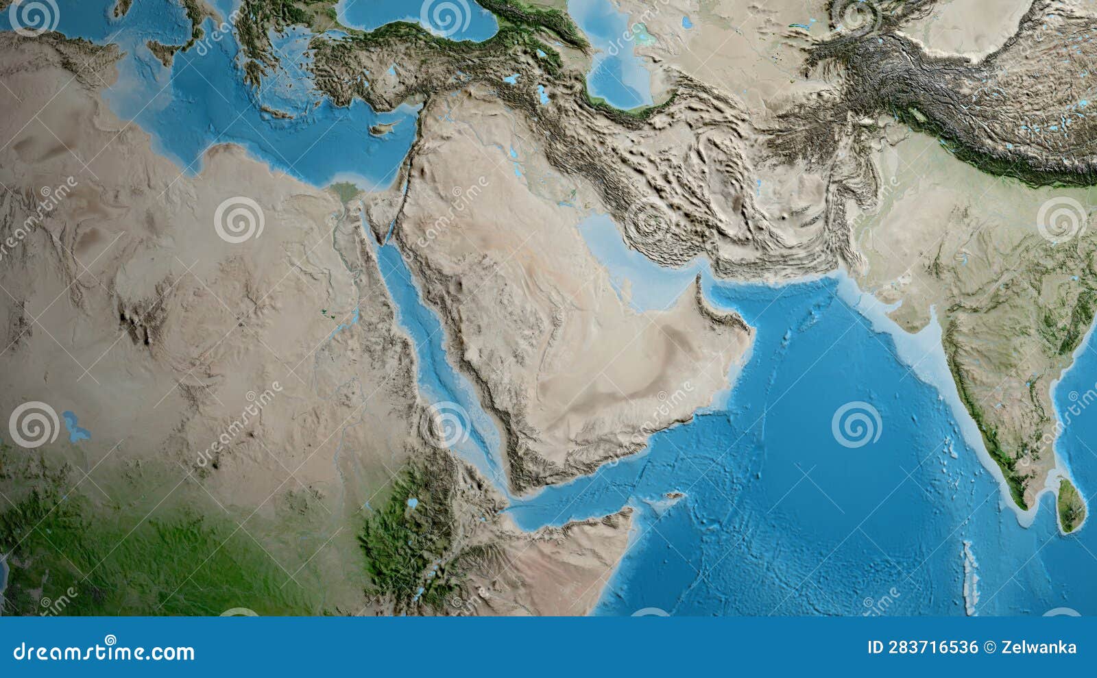 Globe Centered on Saudi Arabia. Satellite Map Stock Illustration ...
