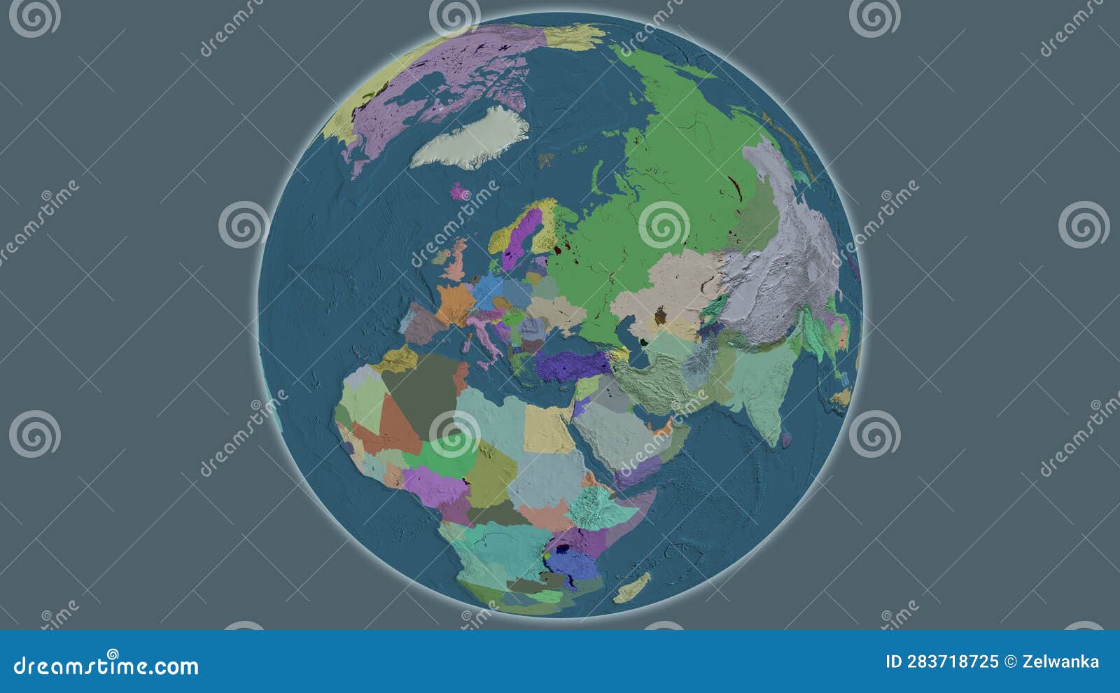 Globe Centered on Ukraine. Administrative Map Stock Illustration ...