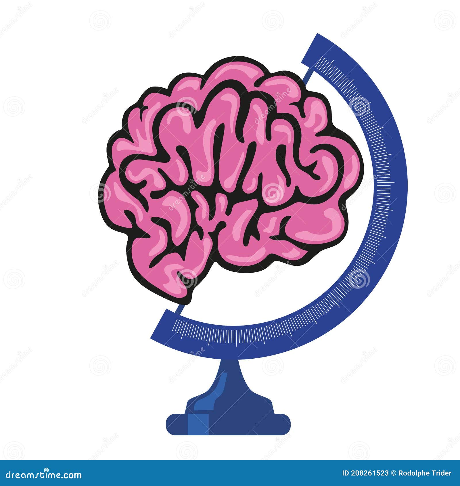 A Globe in the Shape of a Brain To Symbolize Scientific Research on a ...
