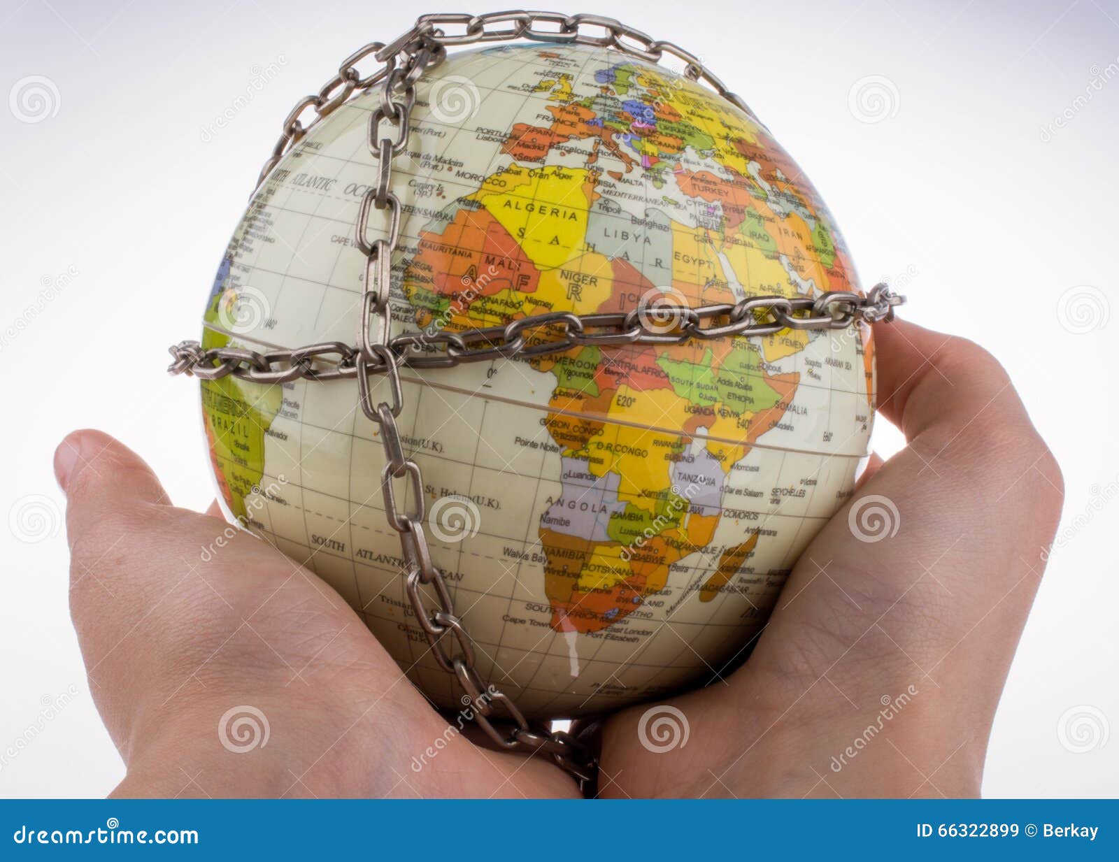 Globe in chains stock image. Image of world, chain, captivity - 66322899