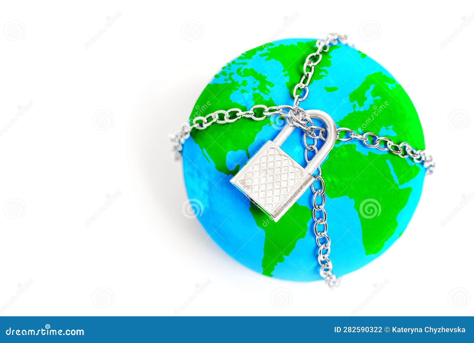 Globe in Chains Secured with a Padlock Stock Photo - Image of firewall ...