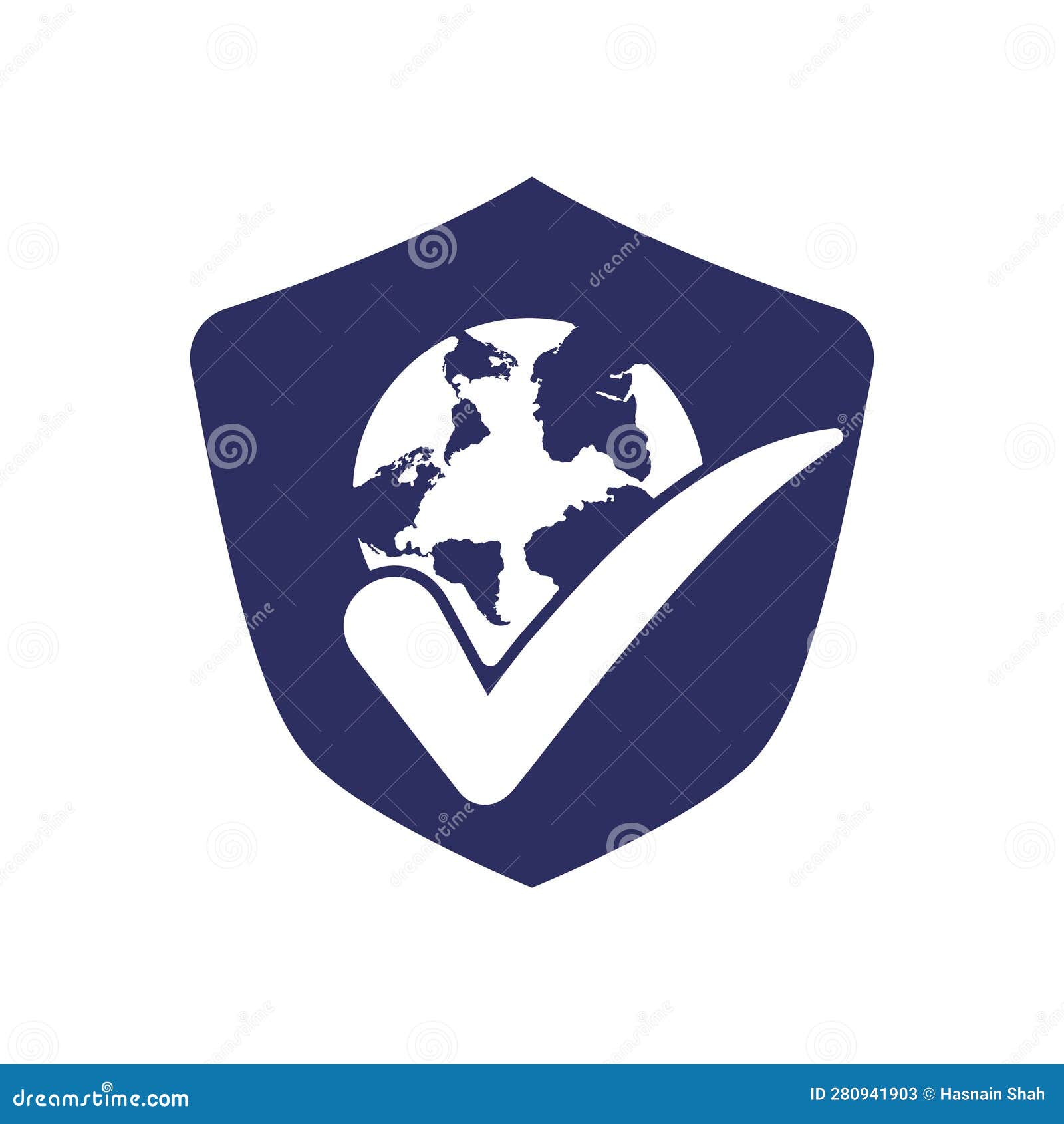 Globe Check Vector Logo Design. Stock Vector - Illustration of icon ...