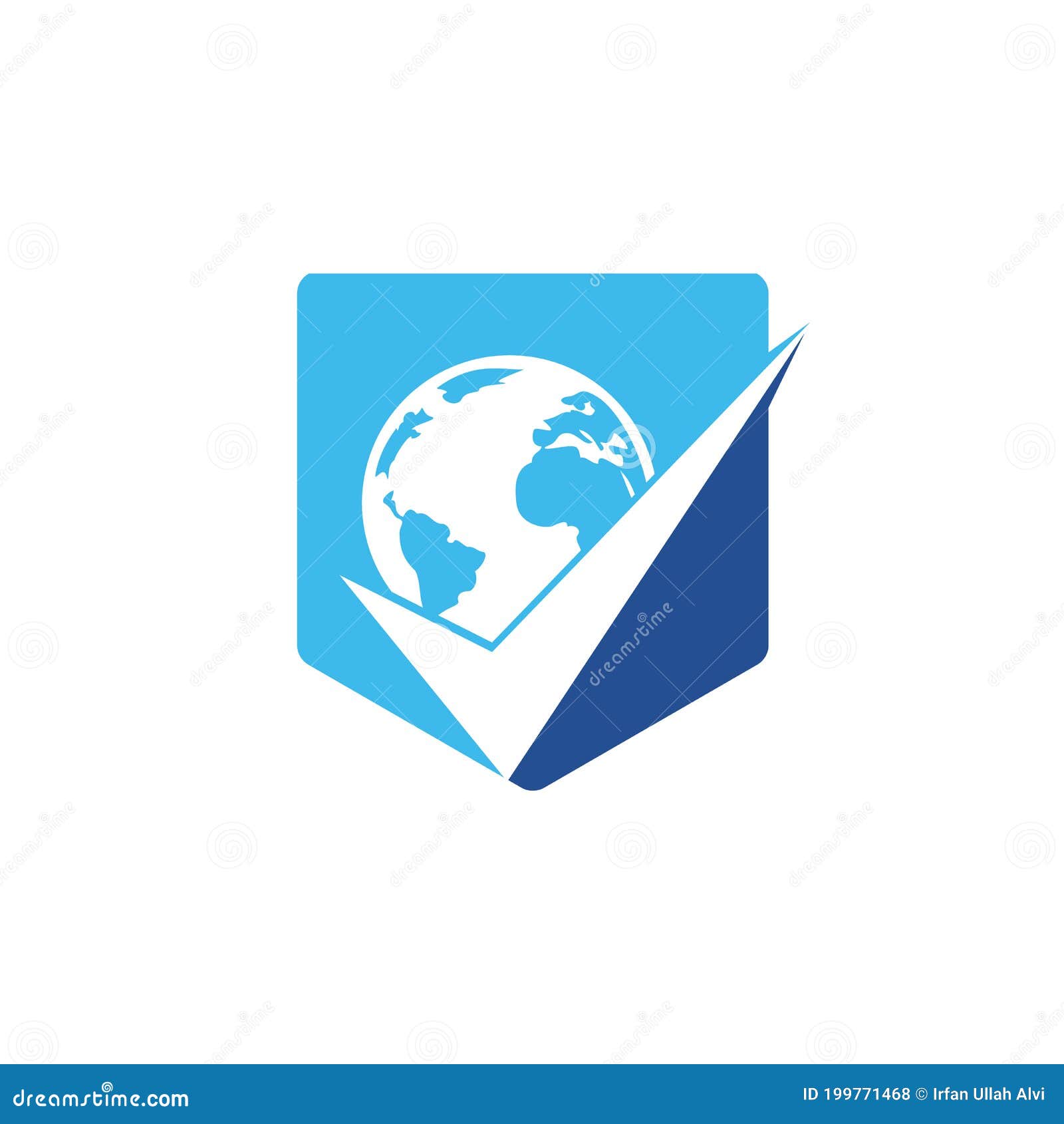 Globe Check Vector Logo Design. Stock Vector - Illustration of future ...