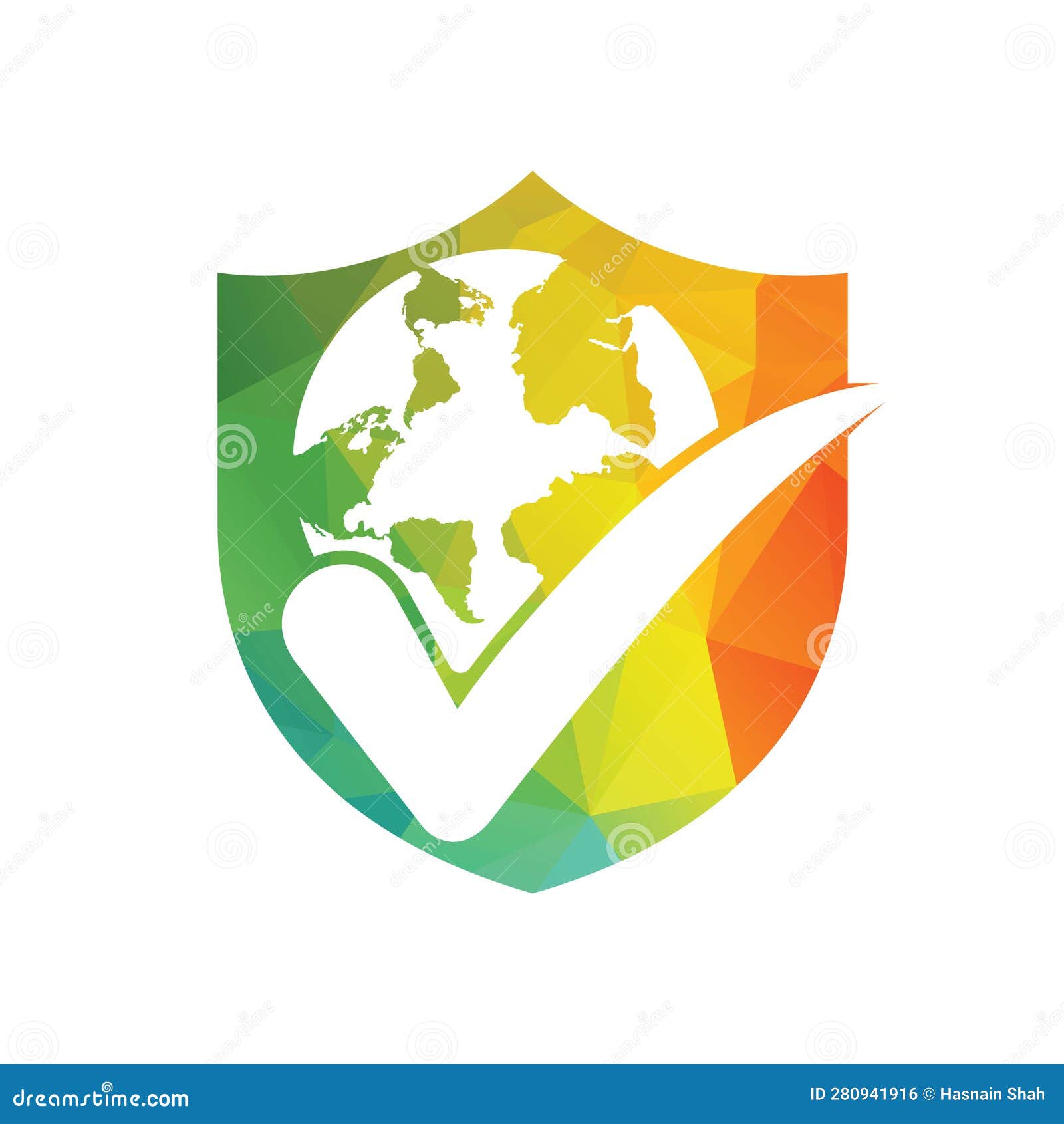Globe Check Vector Logo Design. Stock Vector - Illustration of ...
