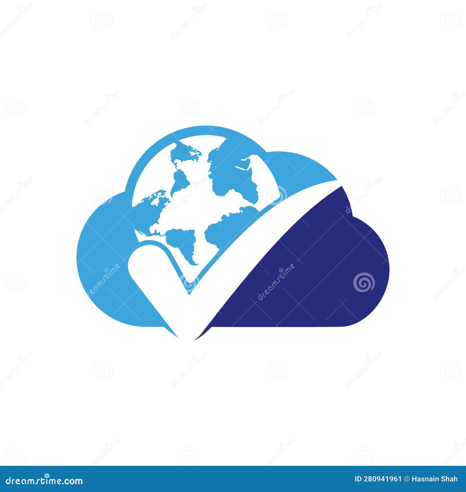 Globe Check Vector Logo Design. Stock Vector - Illustration of ...
