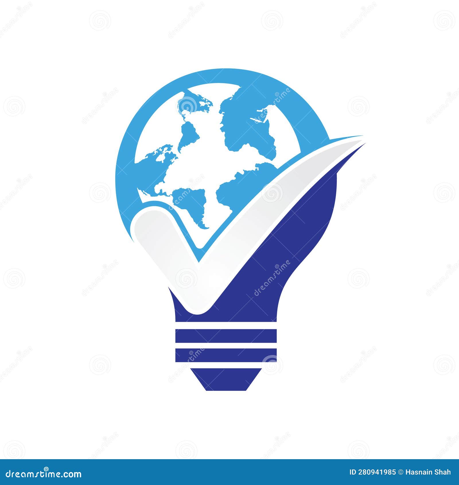 Globe Check Vector Logo Design. Stock Vector - Illustration of digital ...