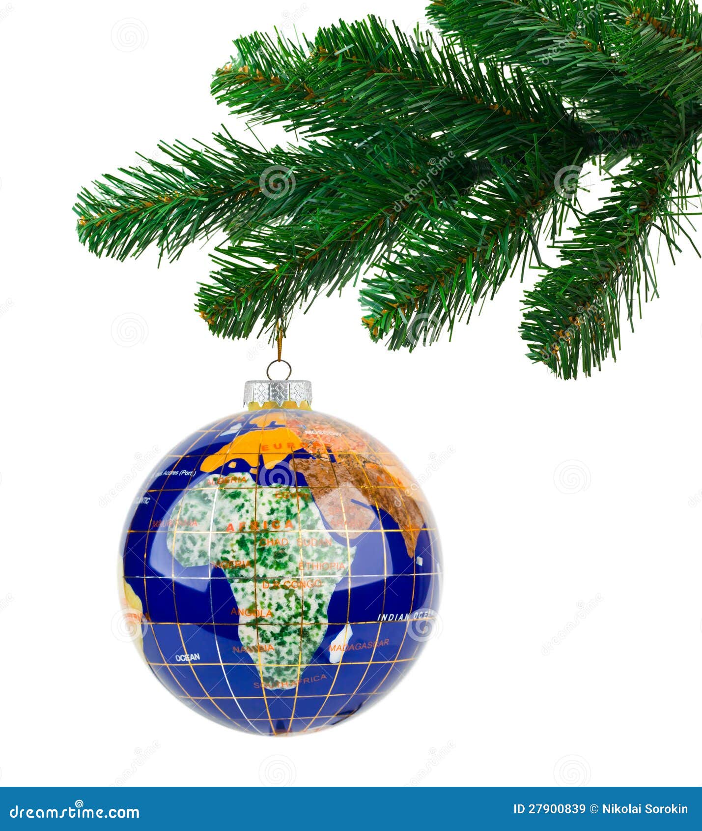 Globe and christmas tree stock image. Image of ball, nature - 27900839