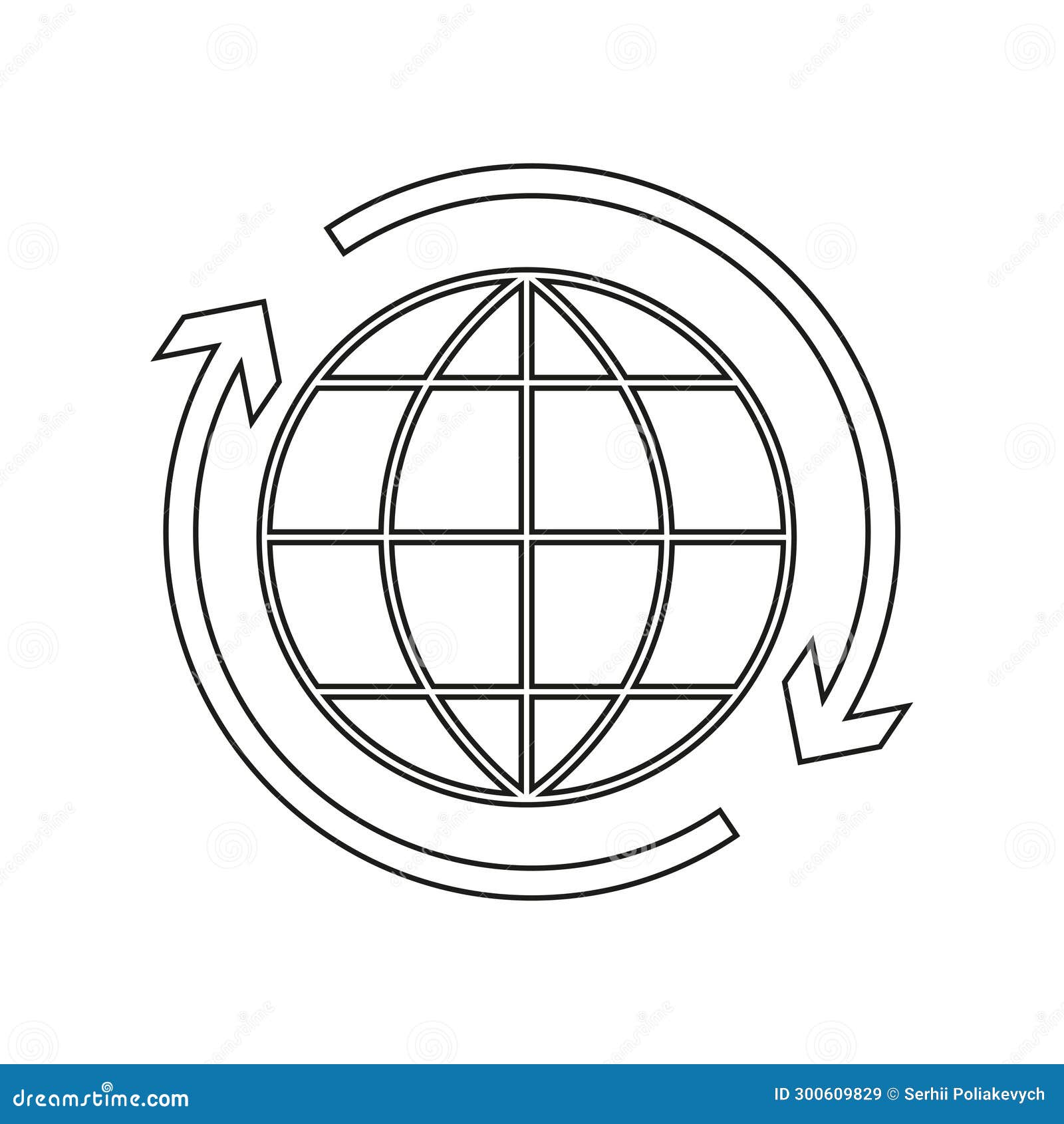 Globe in Circular Arrow. Vector Illustration. EPS 10 Stock Illustration ...