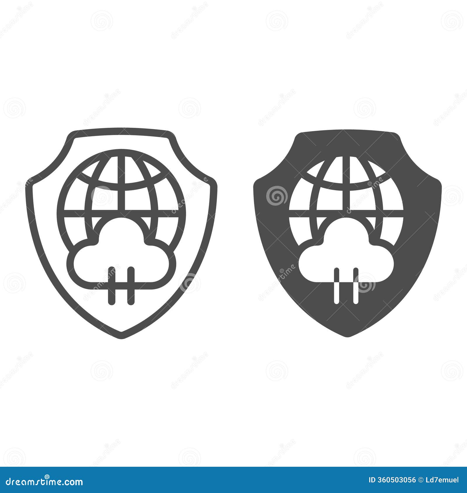 Shield With World Map Vector Illustration | CartoonDealer.com #14586228