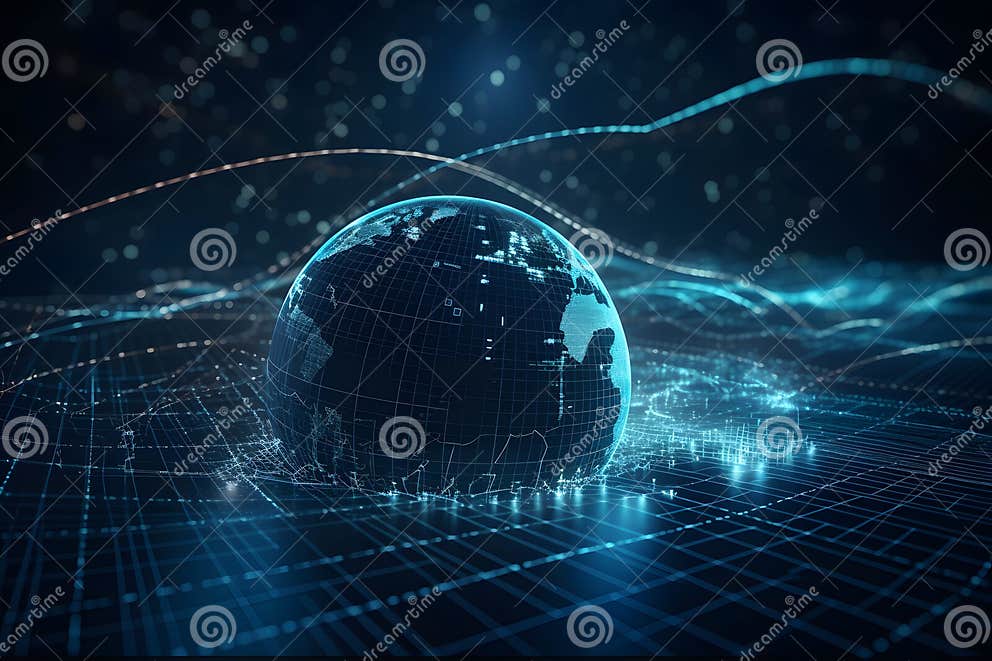 Globe and Code. Generative AI. Stock Image - Image of connection, globe ...