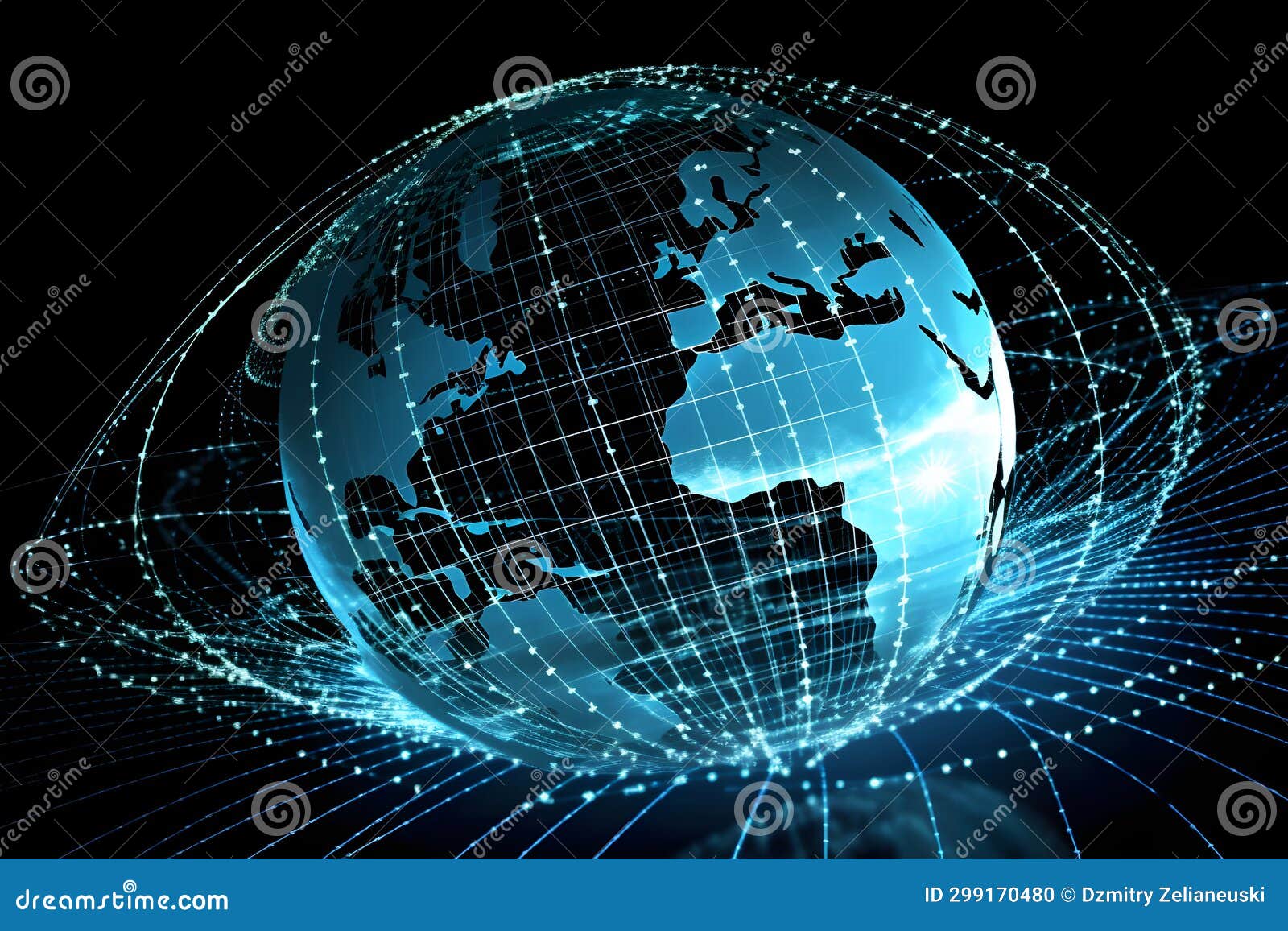 Globe and Code. Generative AI Stock Illustration - Illustration of ...