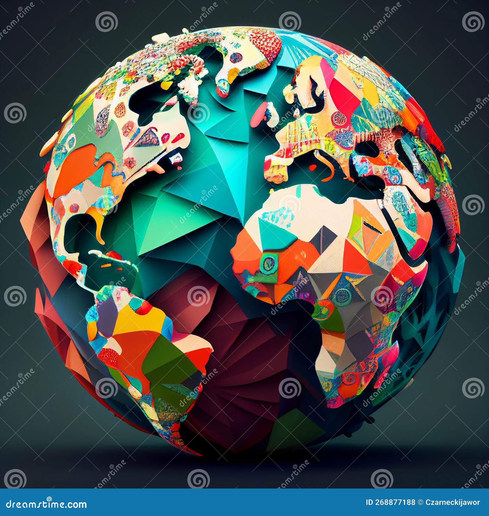 Globe with Colored Countries Representing Equality and Diversity among ...