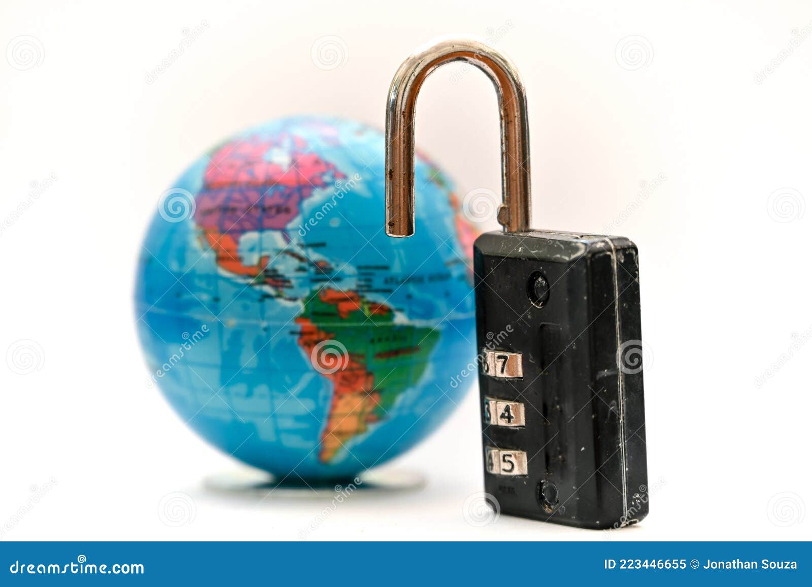 Globe with Combination Lock Stock Image - Image of continents, holiday ...