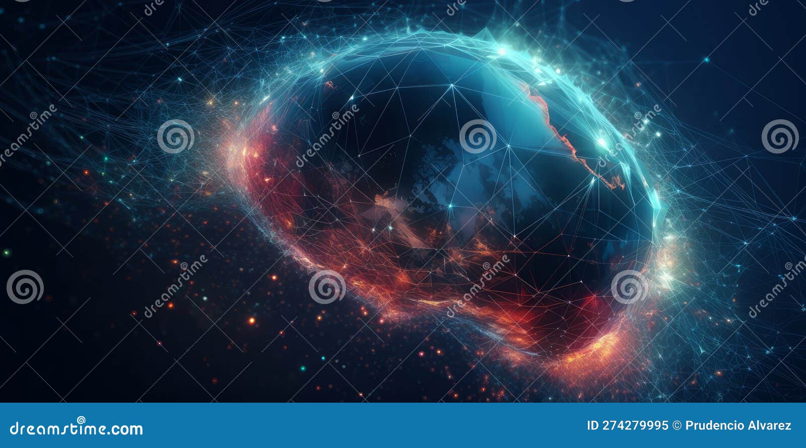 Globe with Communications Satellite Connections Stock Illustration ...