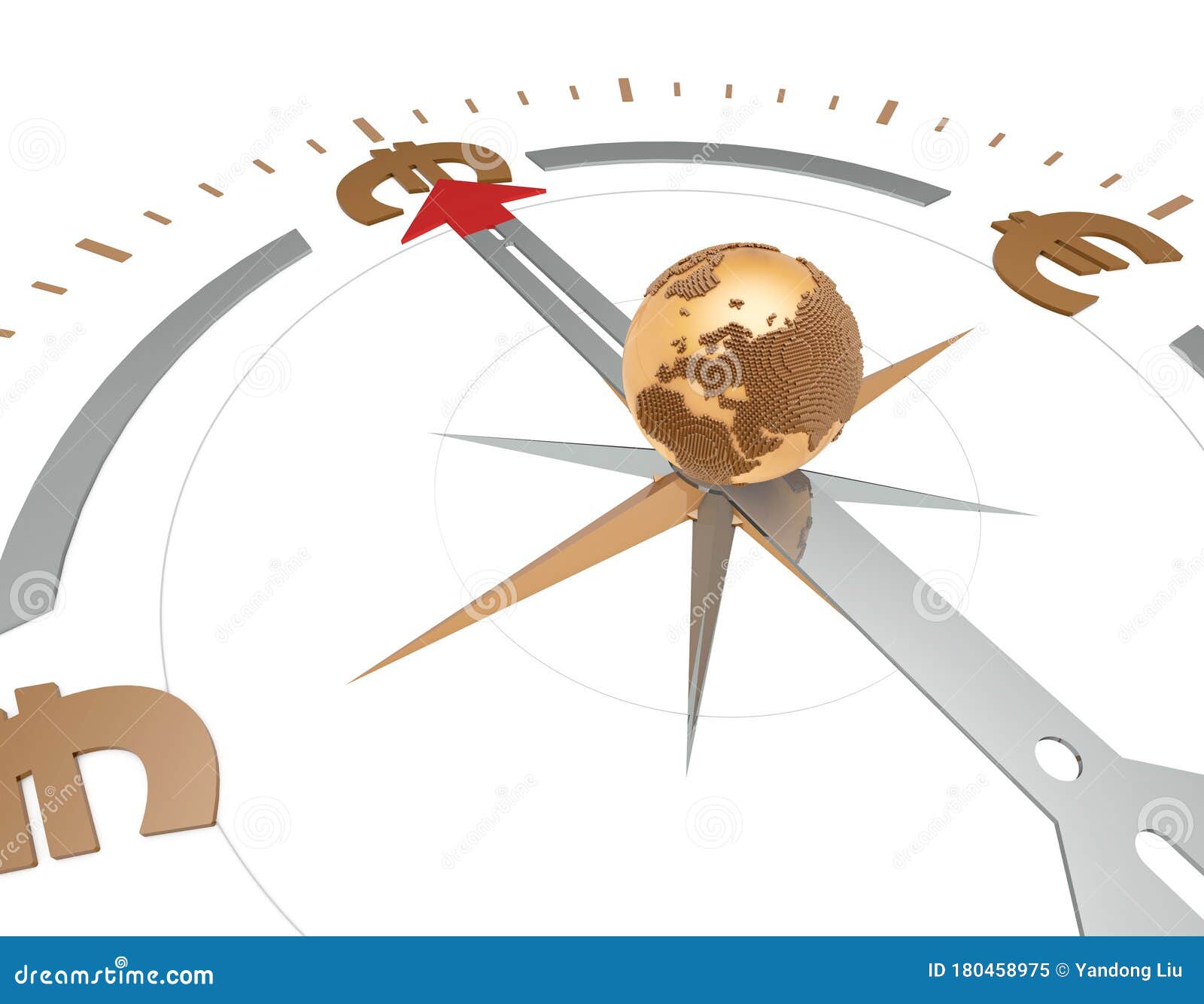 Globe and Compass Euro Currency Symbol, Global Economic Development and ...