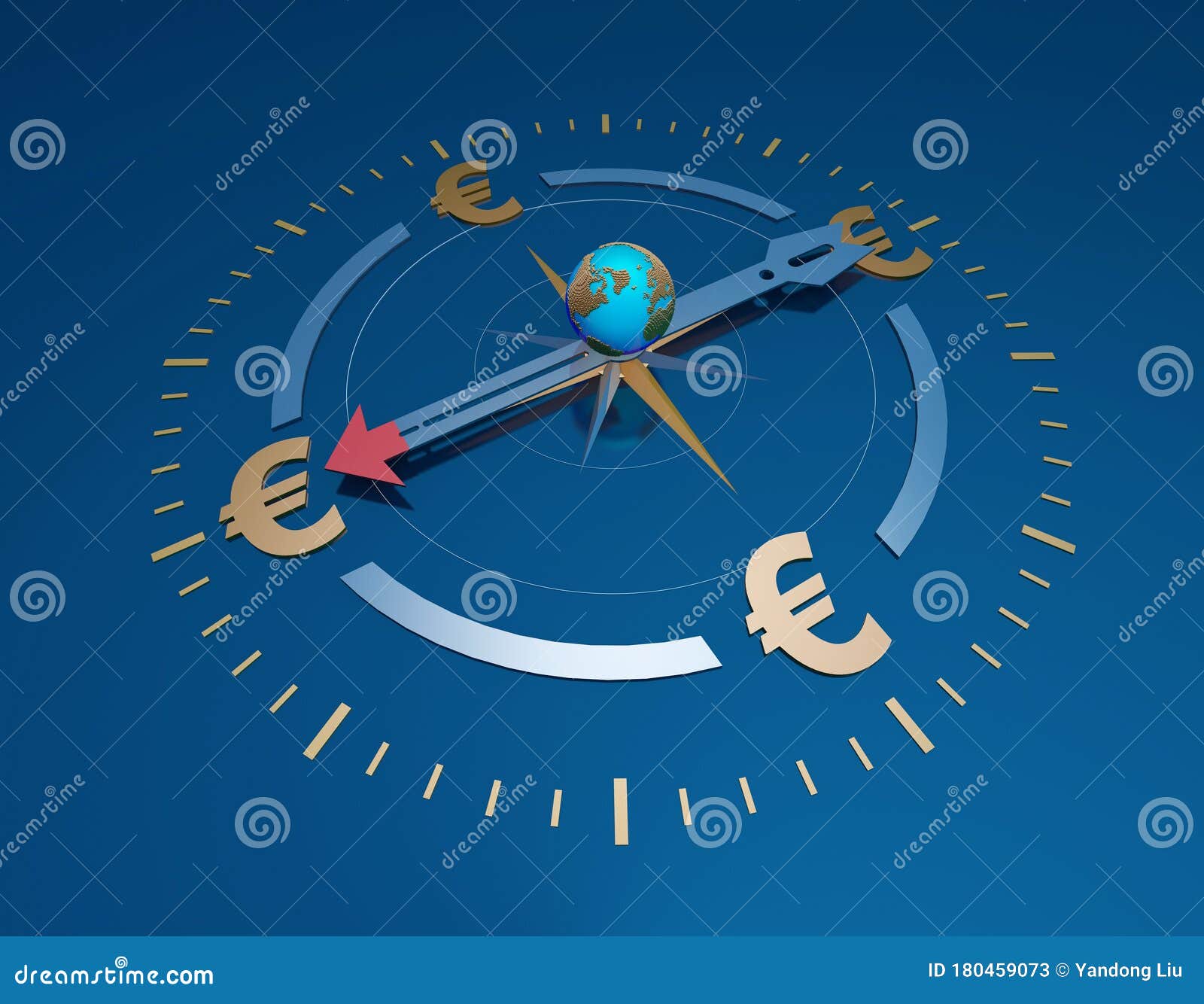 Globe and Compass Euro Currency Symbol, Global Economic Development and ...