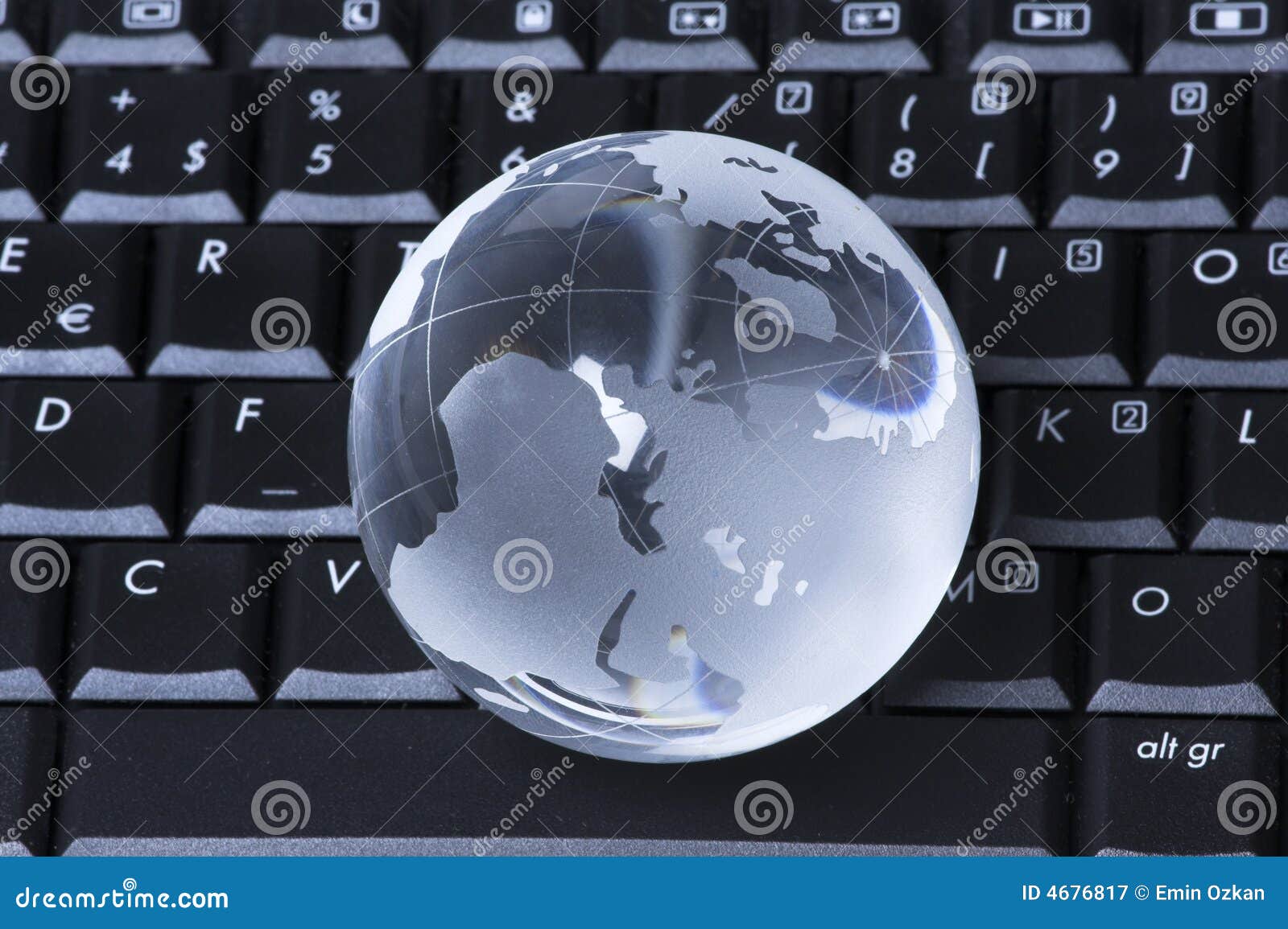 Globe on computer stock image. Image of computer, data - 4676817