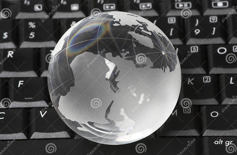 Globe on computer stock photo. Image of business, global - 4677190