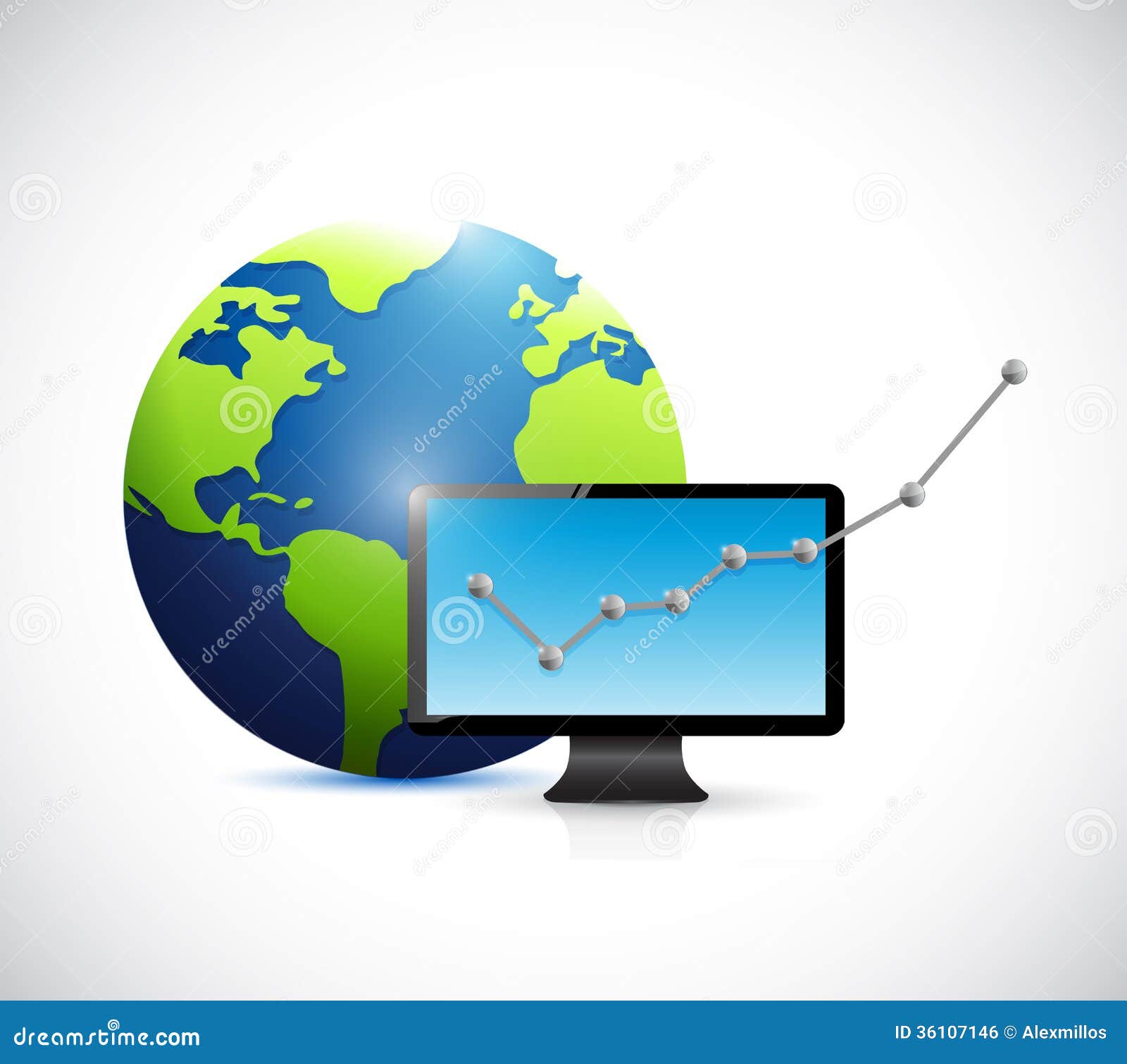 Globe and a Computer Business Illustration Design Stock Illustration ...
