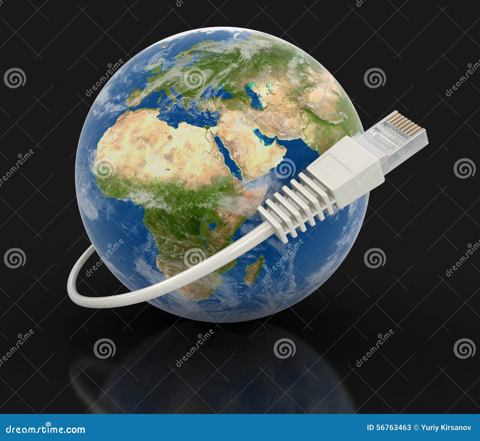 Globe and Computer Cable (clipping Path Included) Stock Illustration ...